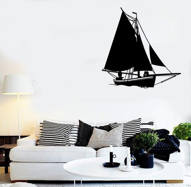 Wall Stickers Vinyl Decal Ship Yacht Marine Room Decor Ocean (ig916 ...
