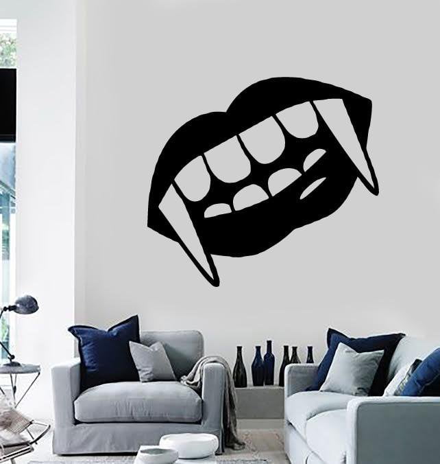Wall Stickers Vinyl Decal Vinyl Fantasy Tale Vampire Fangs Lips (ig988 ...
