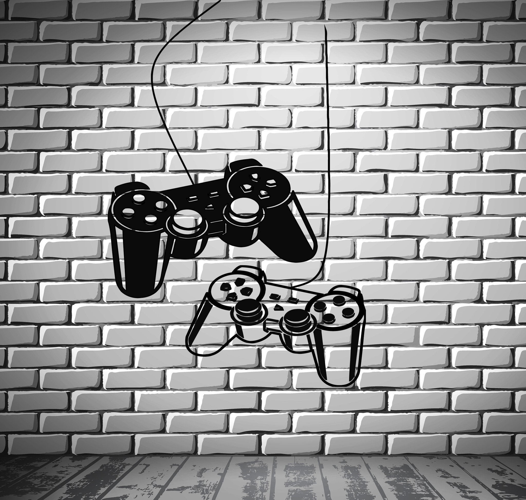 Joystick Wall Decal Gamer Video Game Play Room Kids Vinyl Stickers Art ...