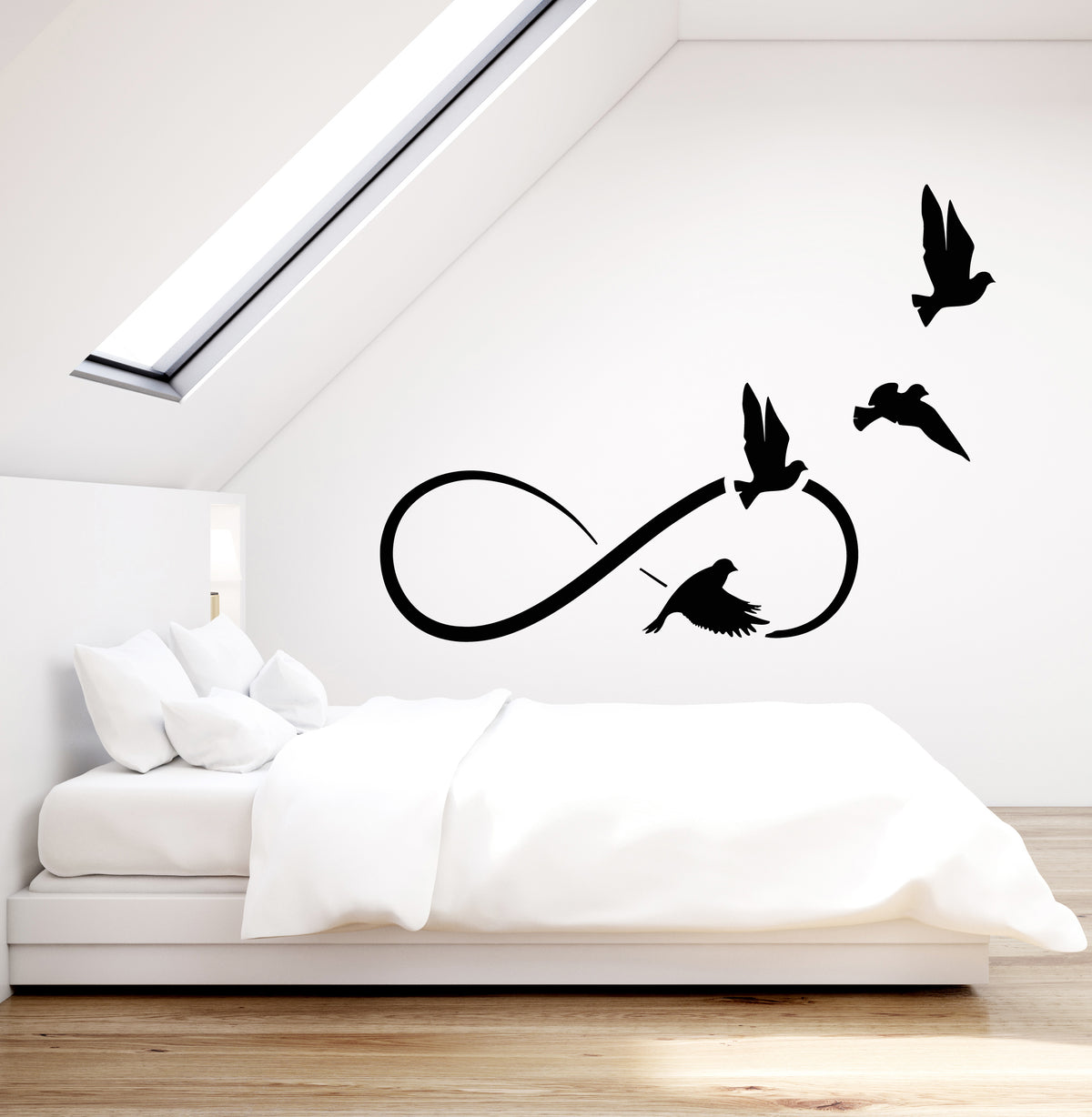 Vinyl Wall Decal Infinity Dove Woman Girl Room Romantic Bedroom Sticke ...