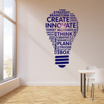 Office Quote Wall Decal Light Bulb Inspire Words Business Office Art D ...