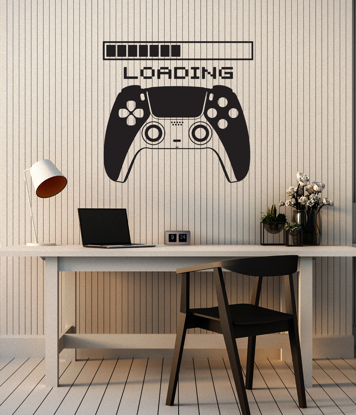 Vinyl Wall Decal Gamer Joystick Loading Gaming Room Gamepad Stickers M ...