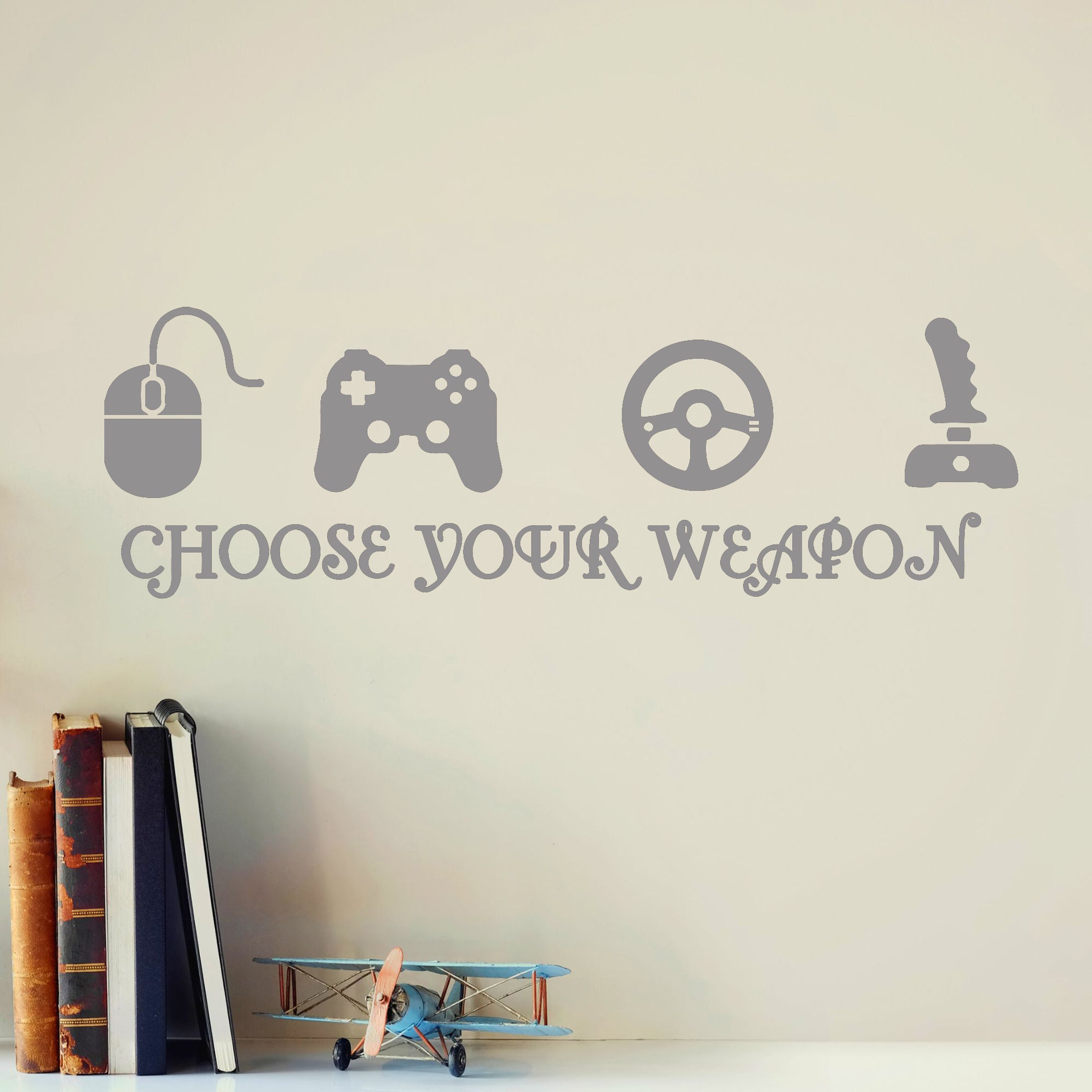 Joystick Gamer Vinyl Wall Decal Quote Video Game Play Room eSports Sti ...