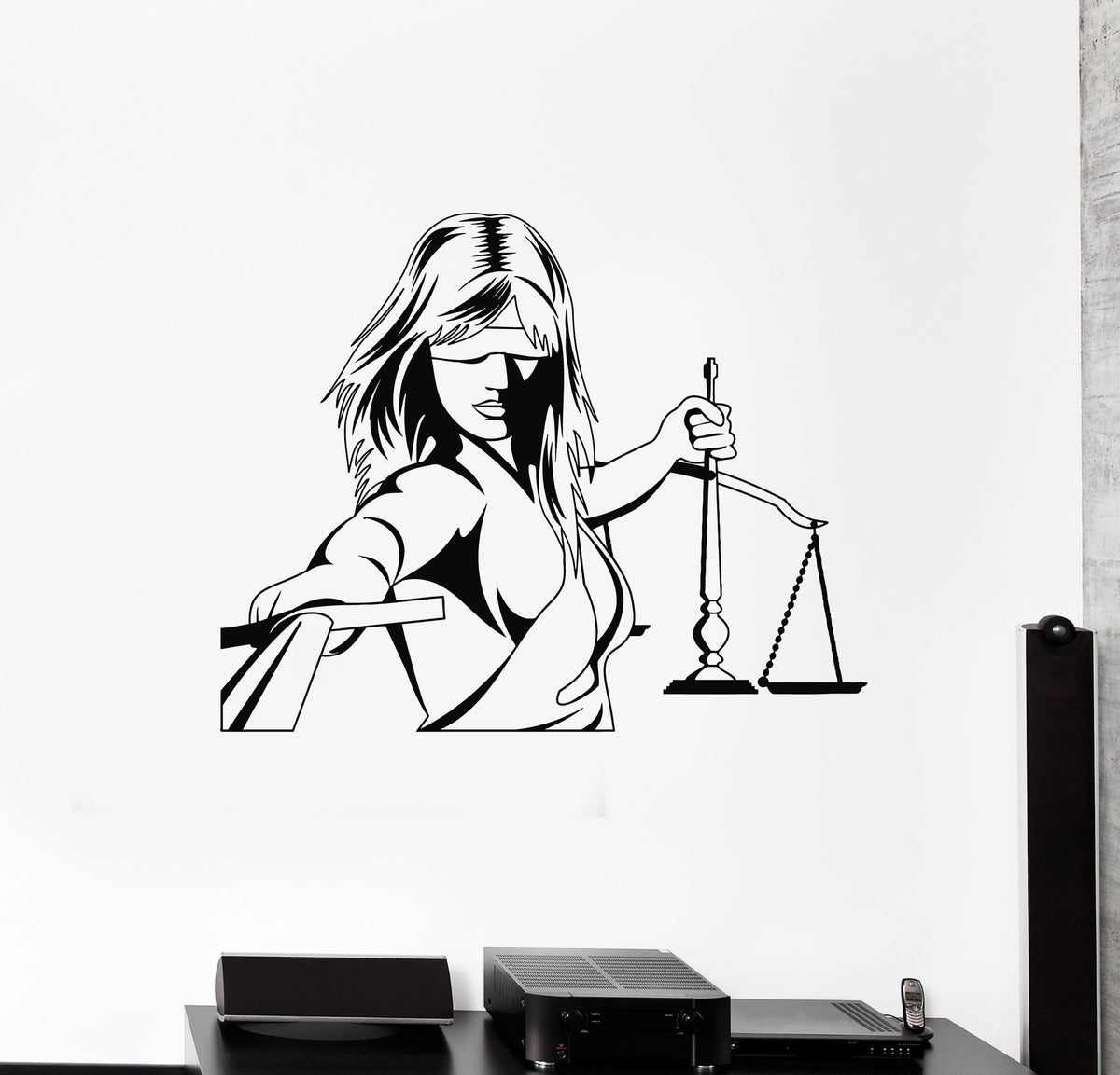 Vinyl Wall Decal Justice Law Firm Court Judge Lawyer Art Decor Sticker ...