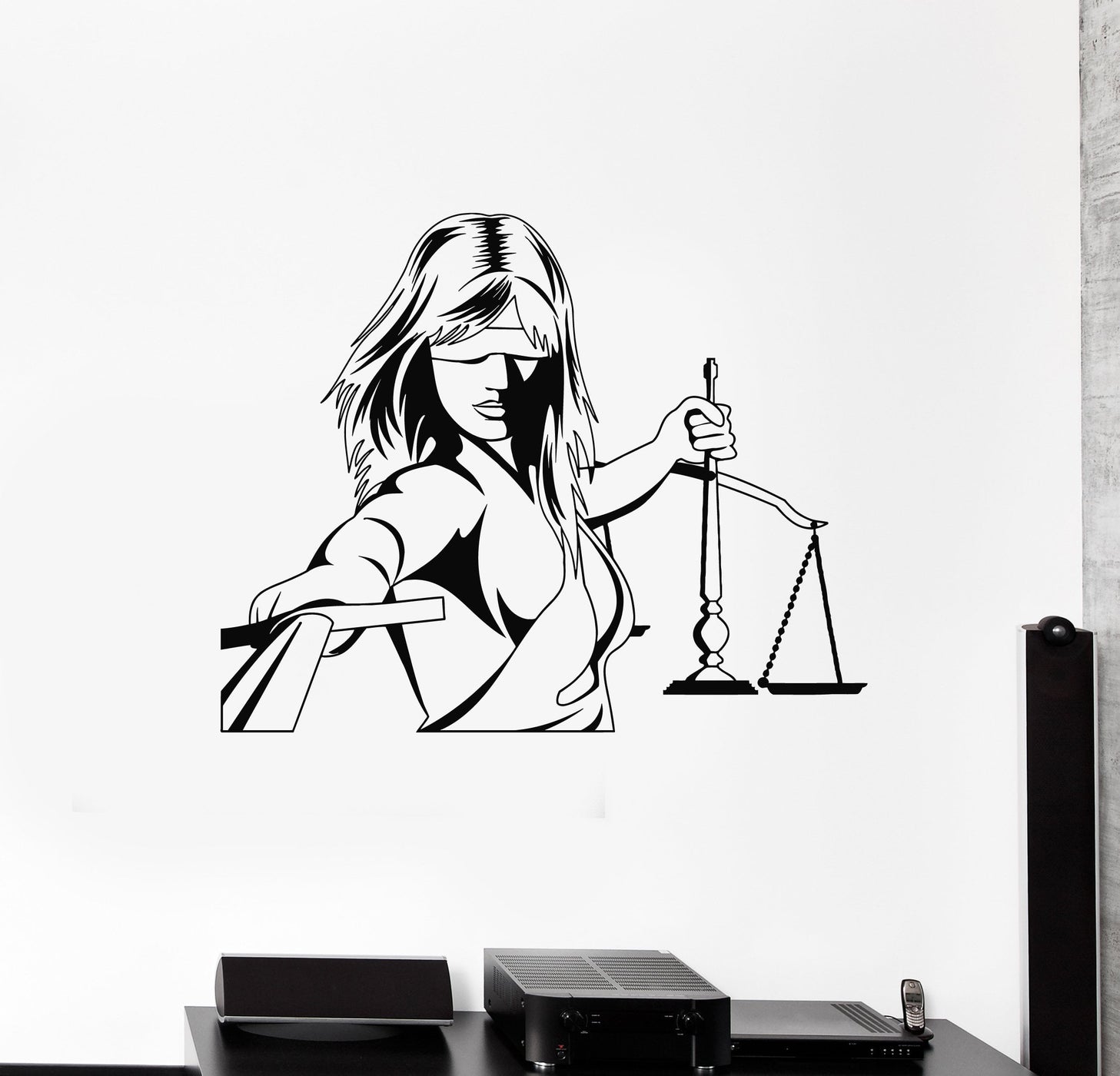 Vinyl Wall Decal Justice Law Firm Court Judge Lawyer Art Decor Sticker ...