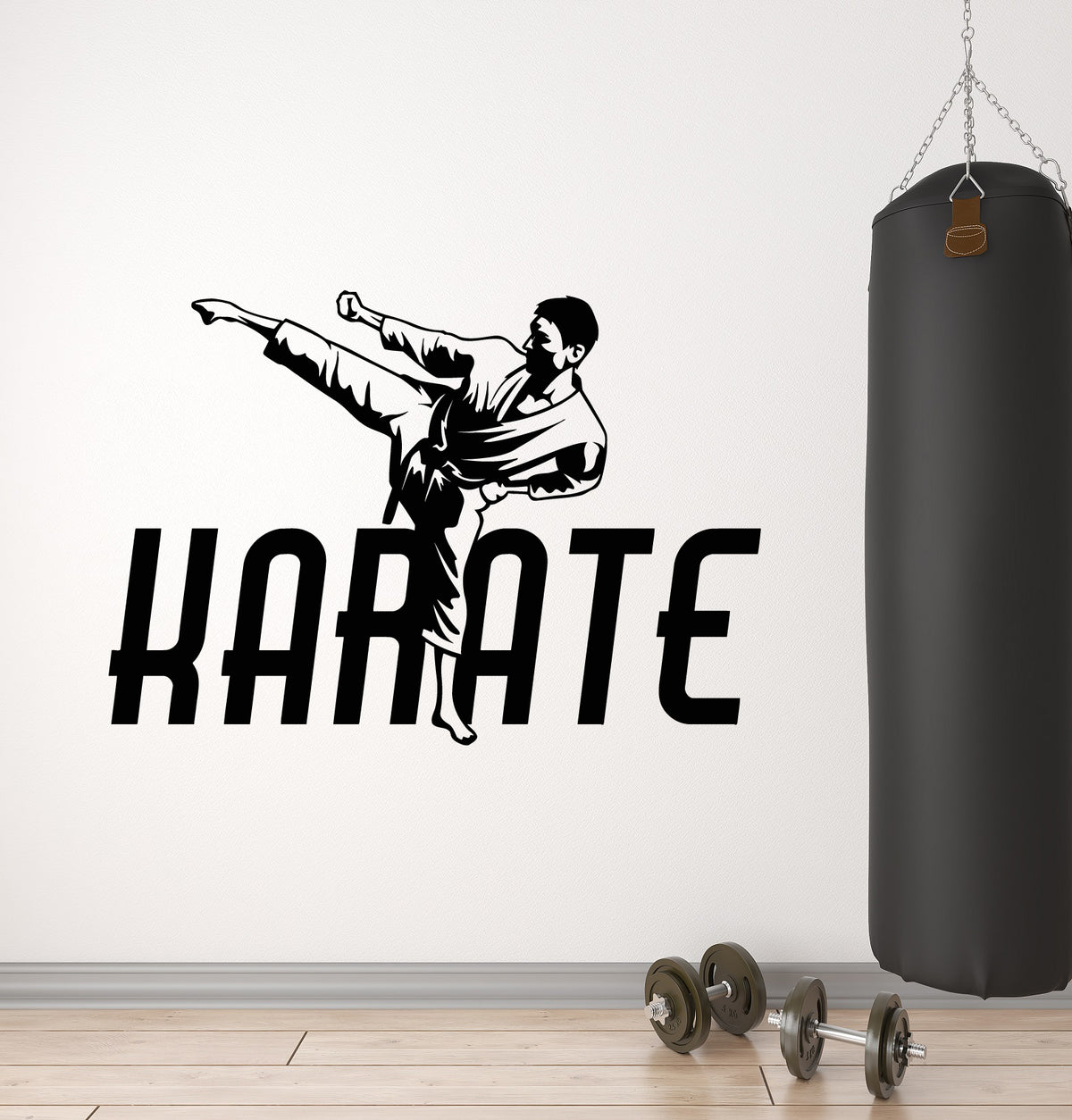 Vinyl Wall Decal Karate Martial Arts Fighter Kick Sport Stickers Mural ...