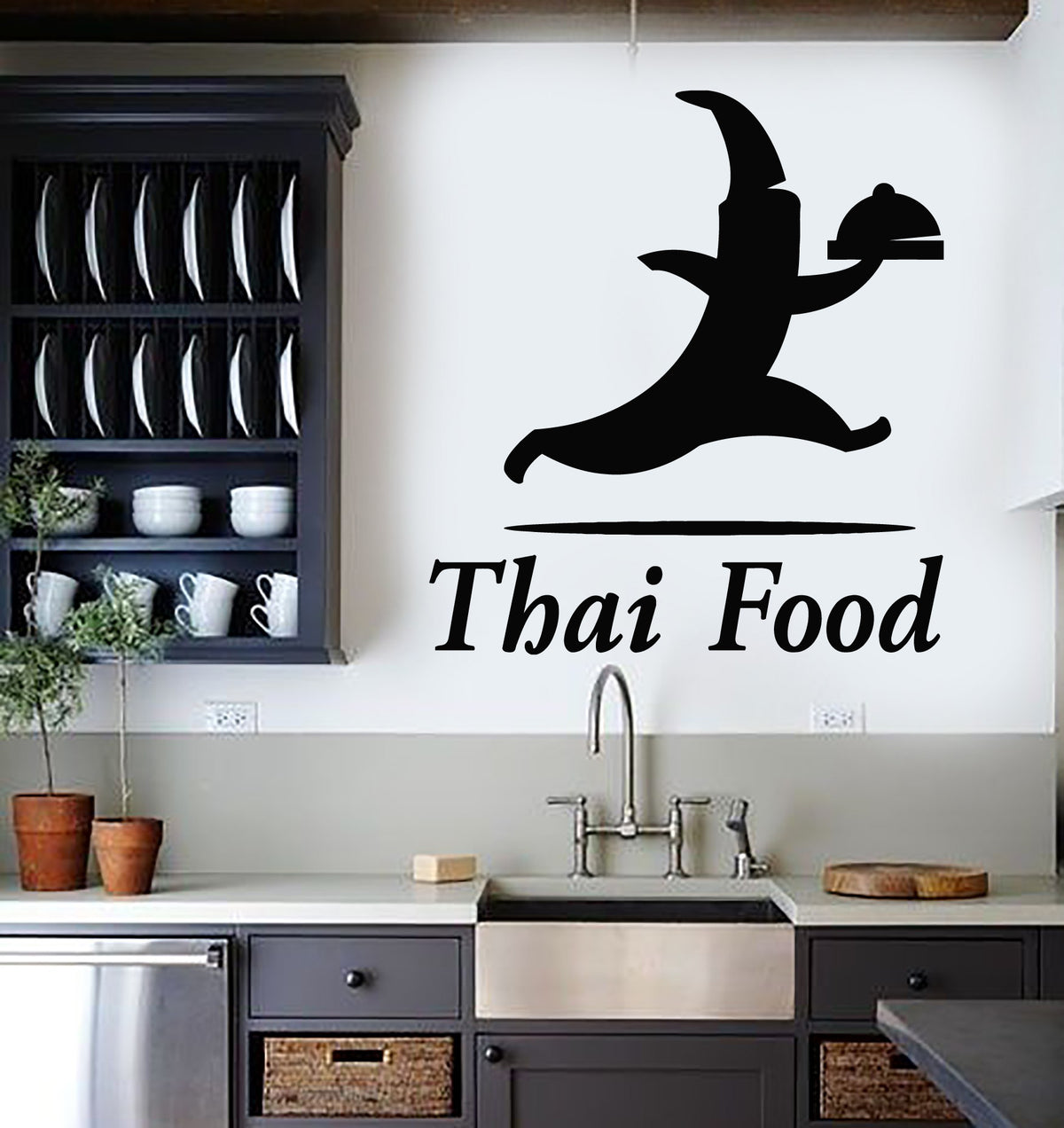 Vinyl Wall Decal Kitchen Thai Food Fast Food Funny Decor Stickers Mura ...