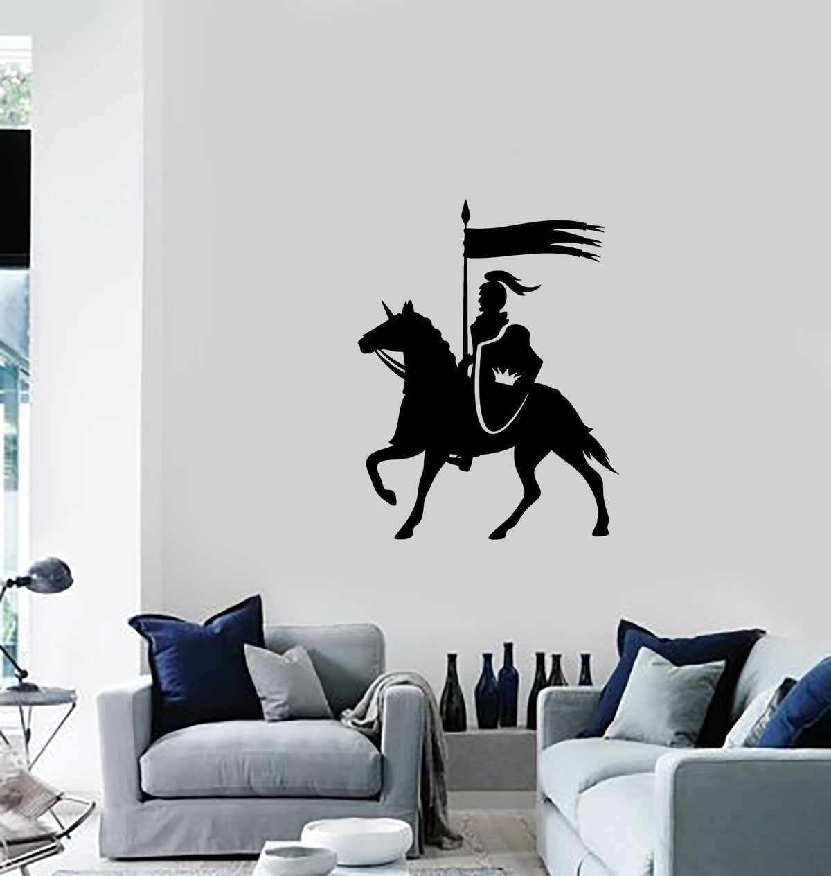 Vinyl Wall Decal Mounted Knight Middle Ages Son Room Interior Art Stic ...
