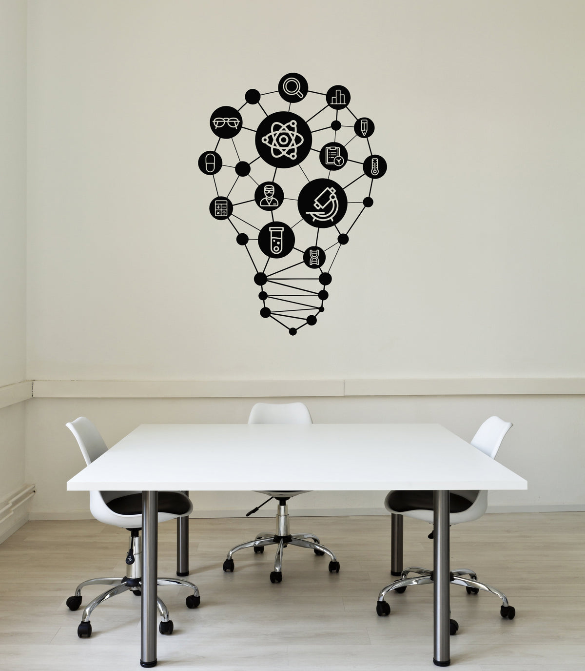 Vinyl Wall Decal Lab Science Class Lightbulb School Decor Interior Sti ...