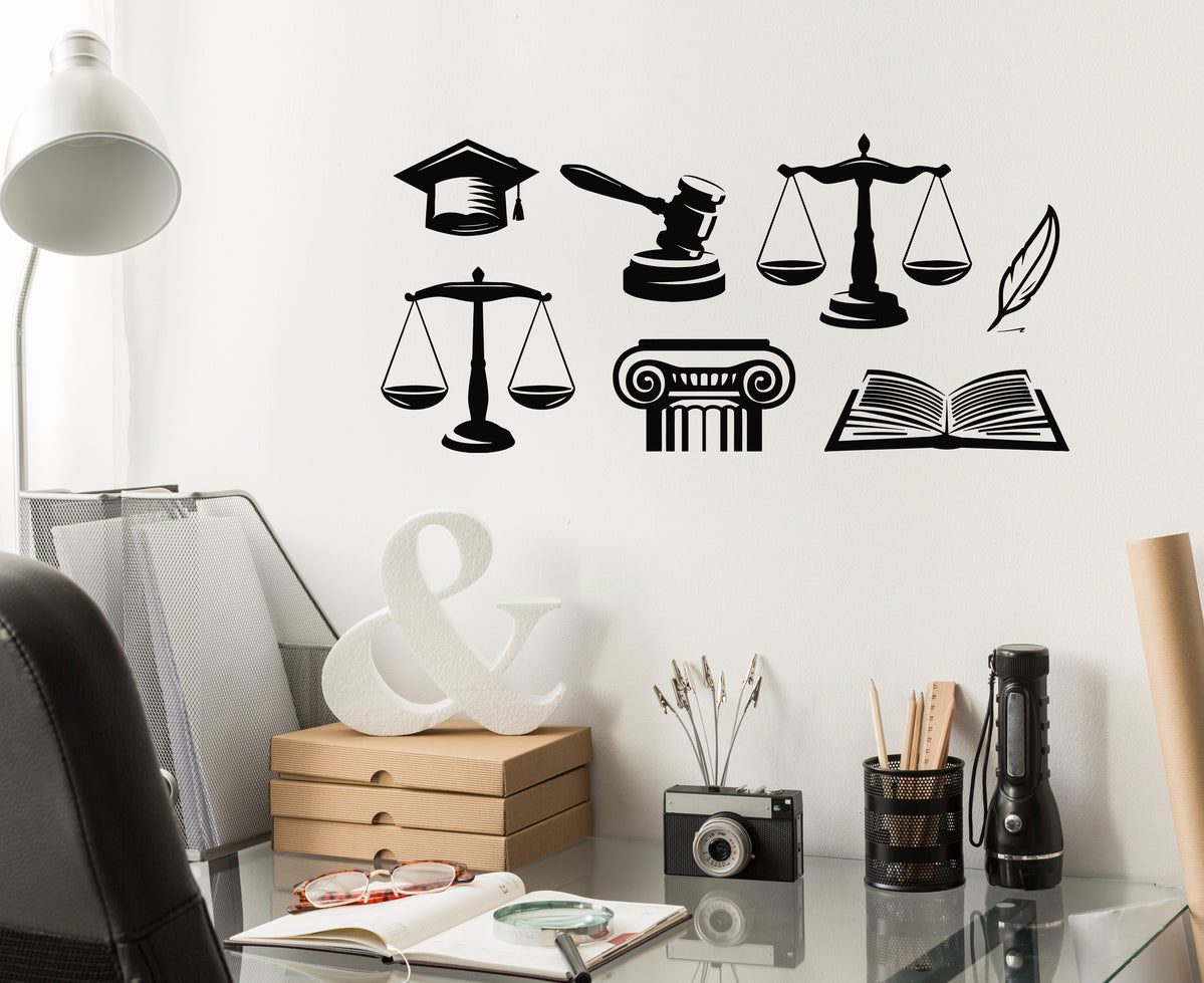 Vinyl Wall Decal Justice Court Of Justice Law Office Space Stickers Mu ...