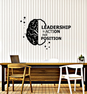 Vinyl Wall Decal Leadership Brain Brainstorm Quote Office Room Busines ...