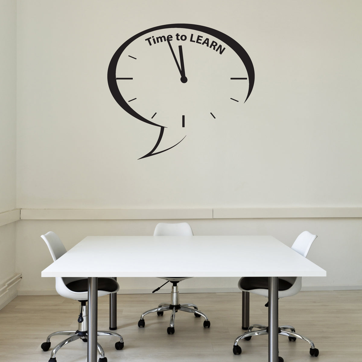 Vinyl Wall Decal Time to Learn Classroom Quote School Clock Interior S ...