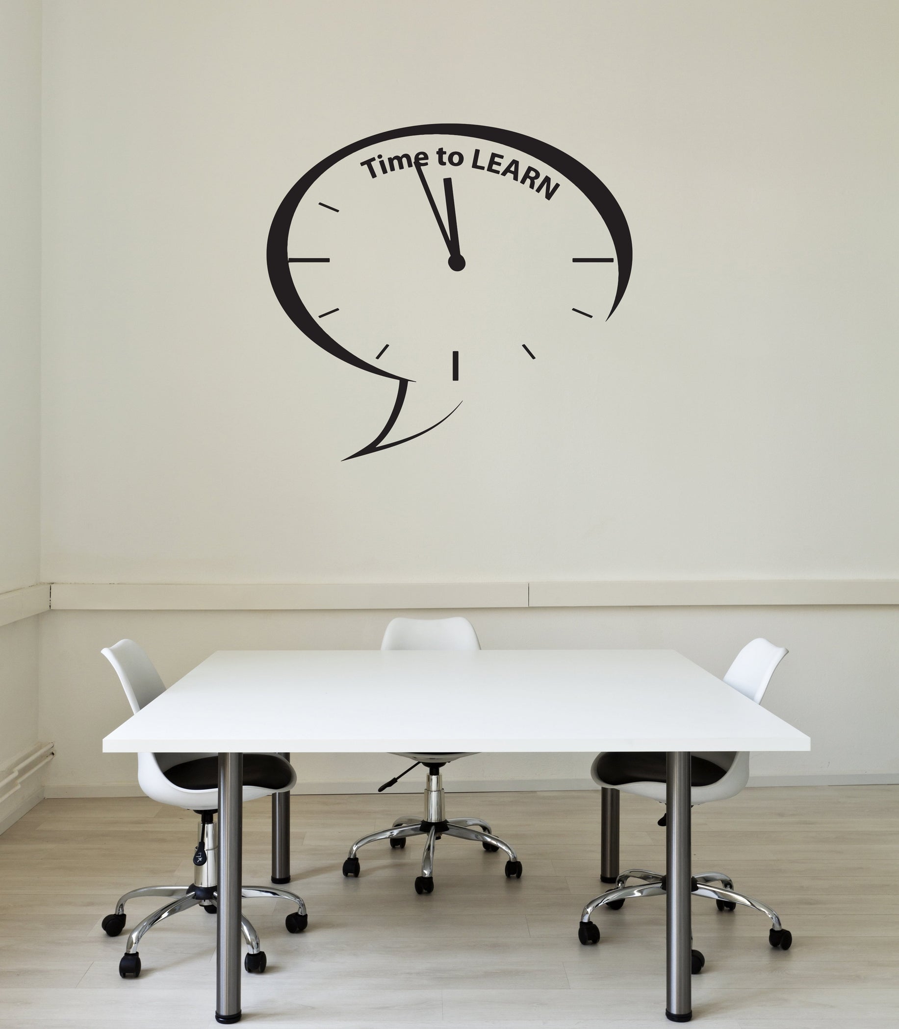 Vinyl Wall Decal Time to Learn Classroom Quote School Clock Interior S ...