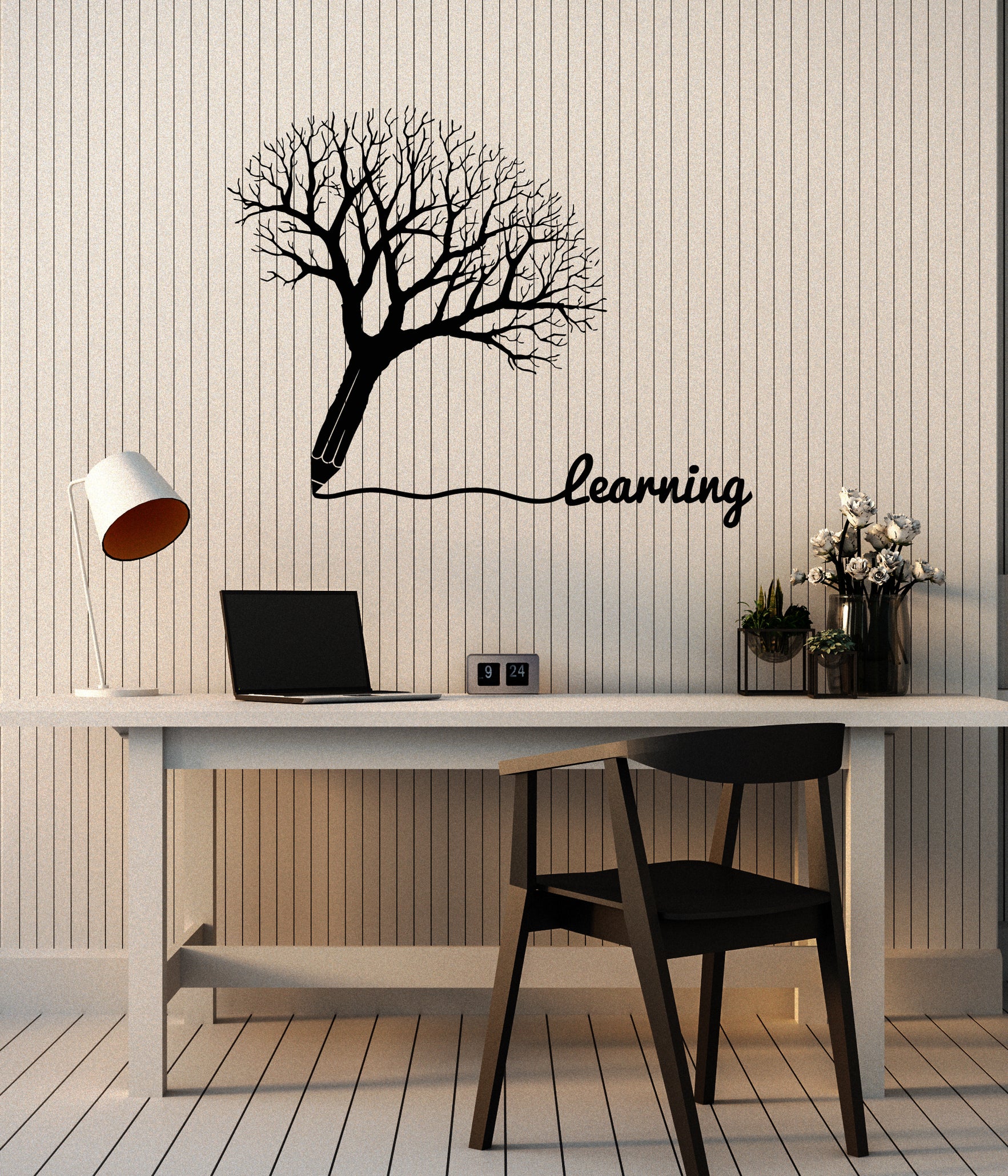 Vinyl Wall Decal Learning School Pencil Tree Study Teen Room Stickers ...