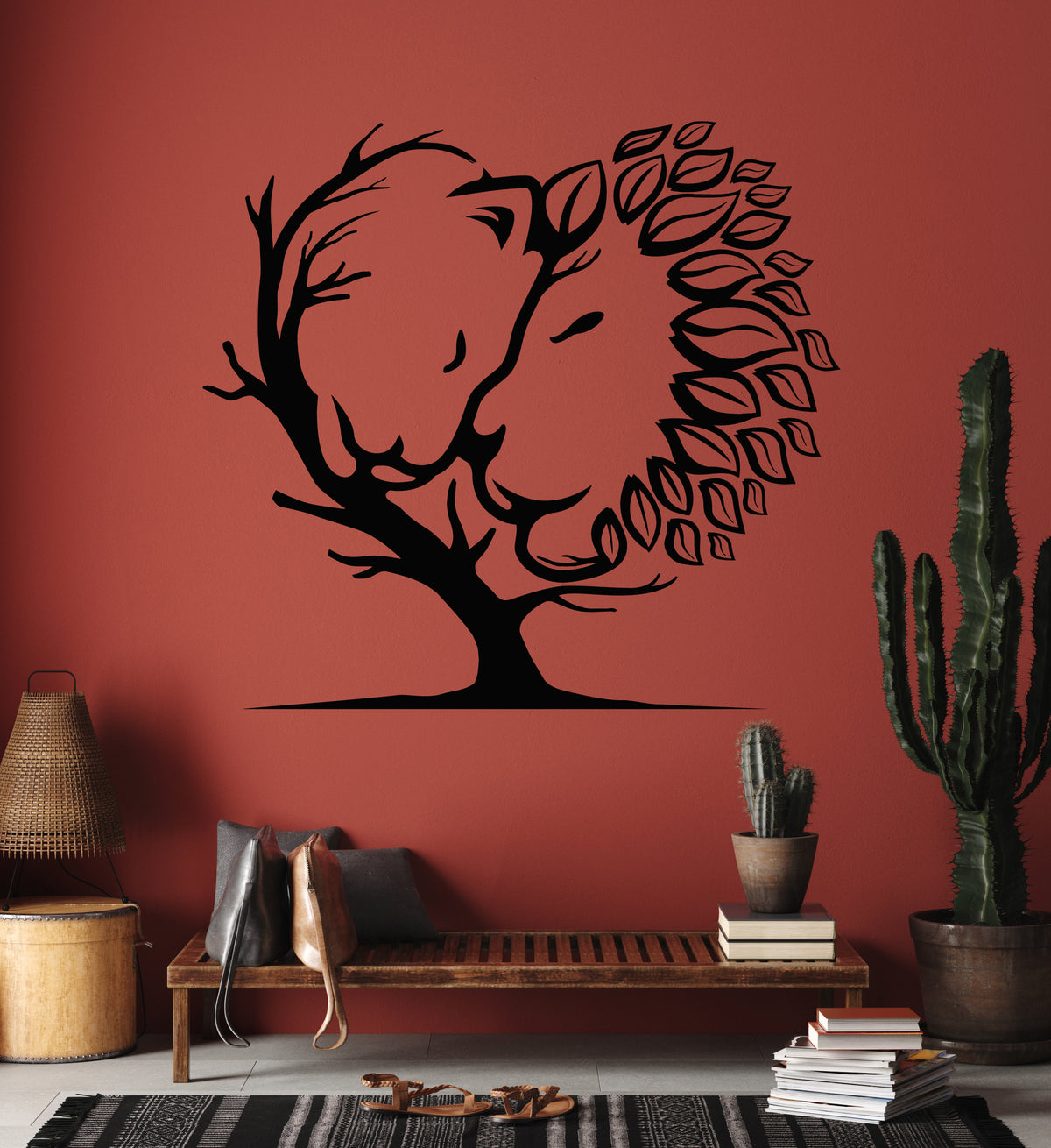 Vinyl Wall Decal Abstract Tree Lions Family Tribal Predator Animal Zoo ...