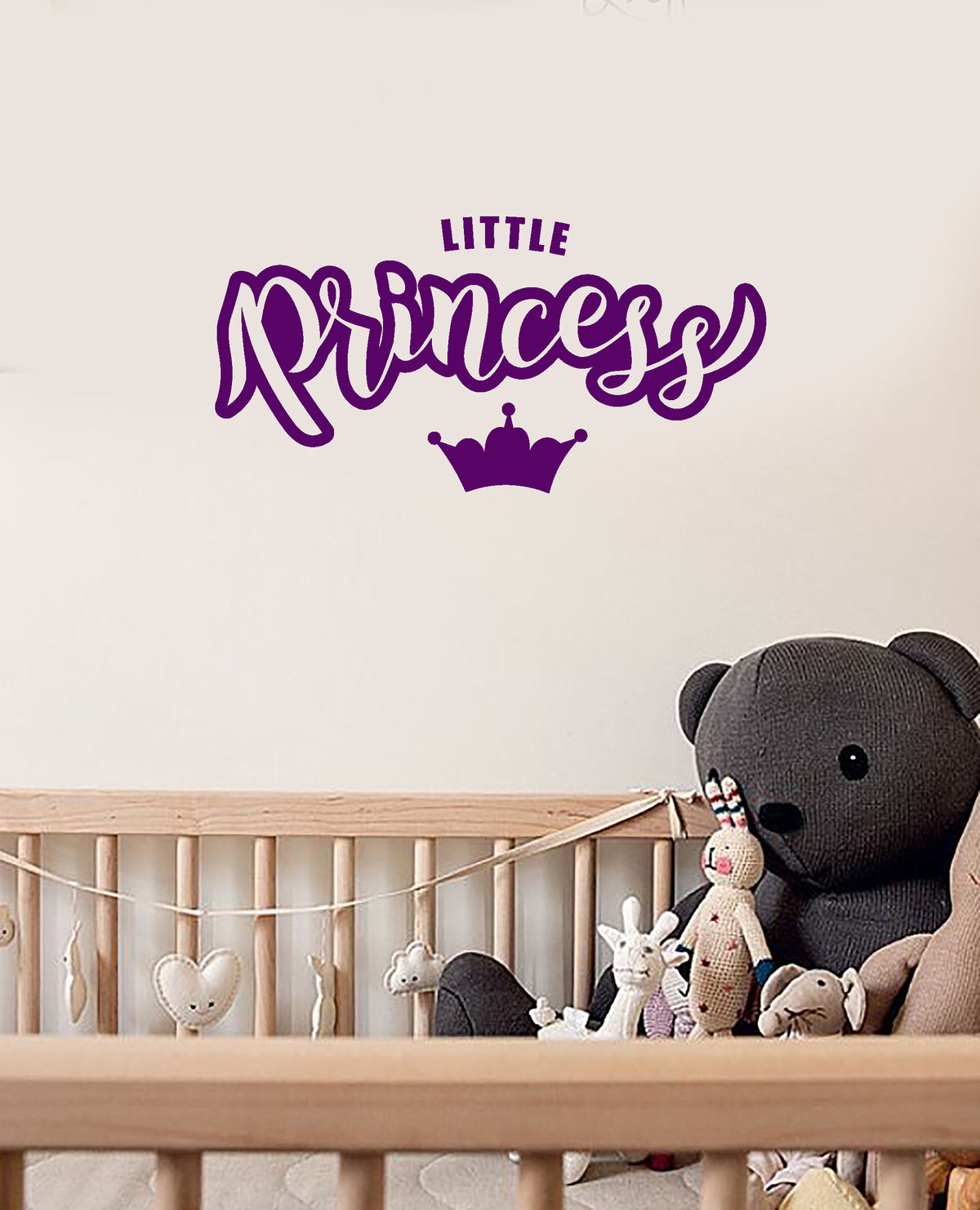 Vinyl Wall Decal Little Princess Crown Bedroom Nursery Kids Girl Room ...