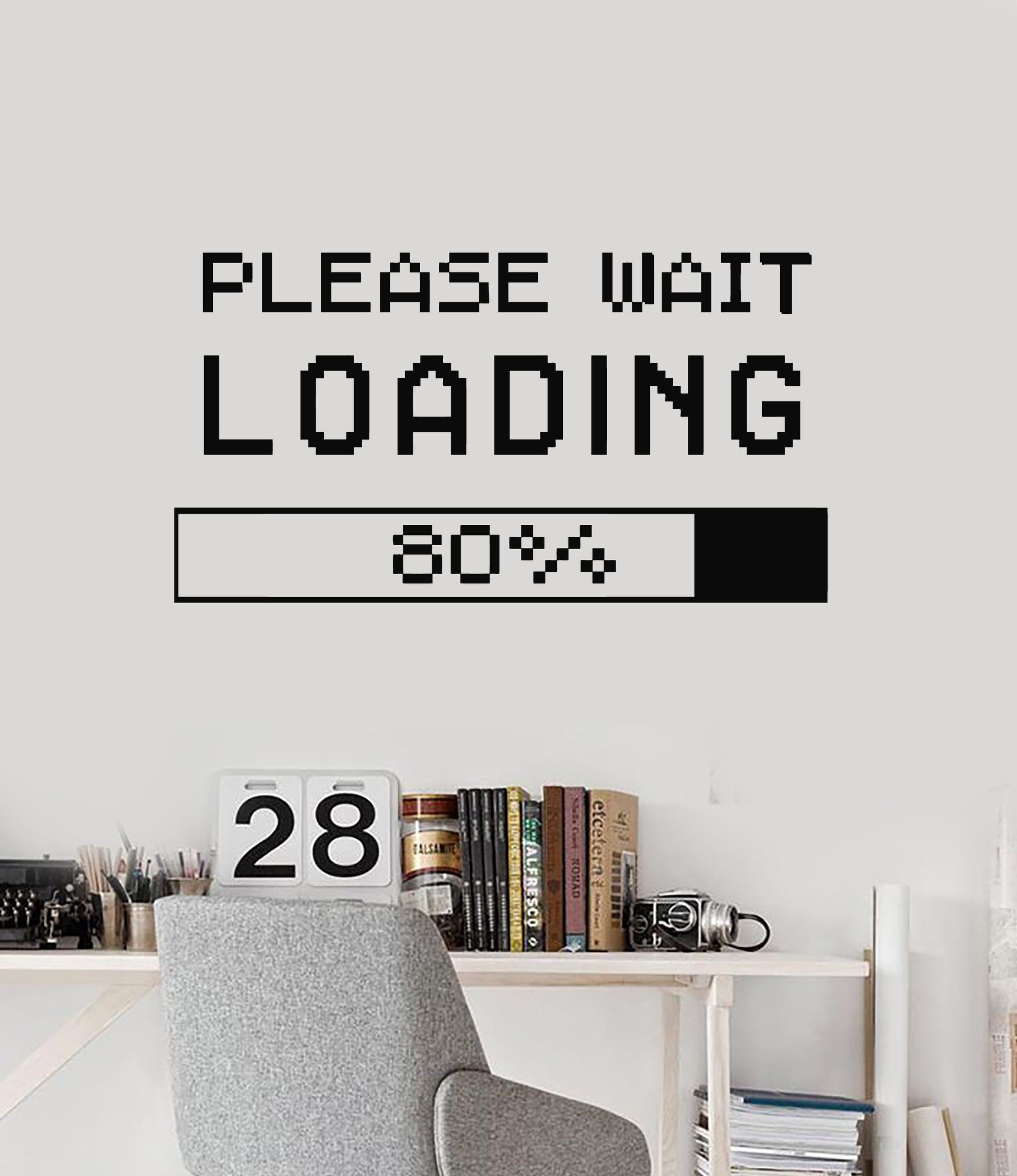 Vinyl Wall Decal Loading Please Wait Gaming Zone Kids Man Cave Creativ ...