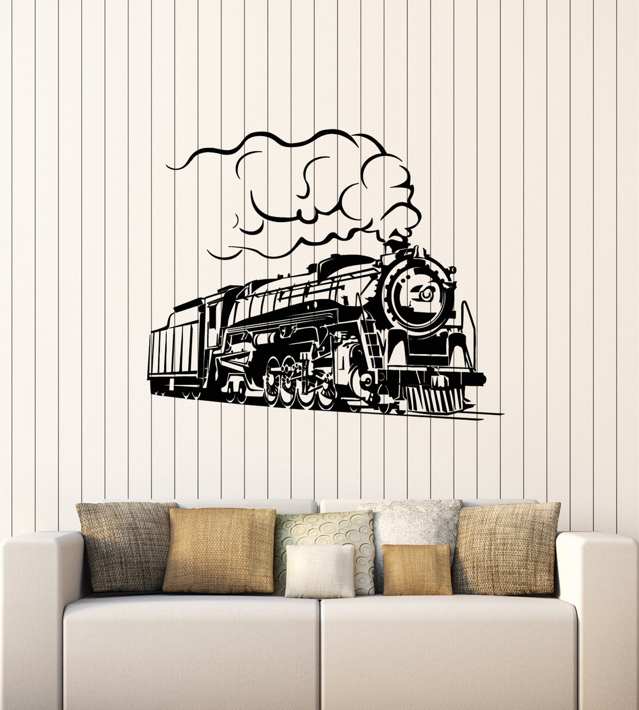 Vinyl Wall Decal Train Locomotive Steam Railway Transport Stickers Mur ...