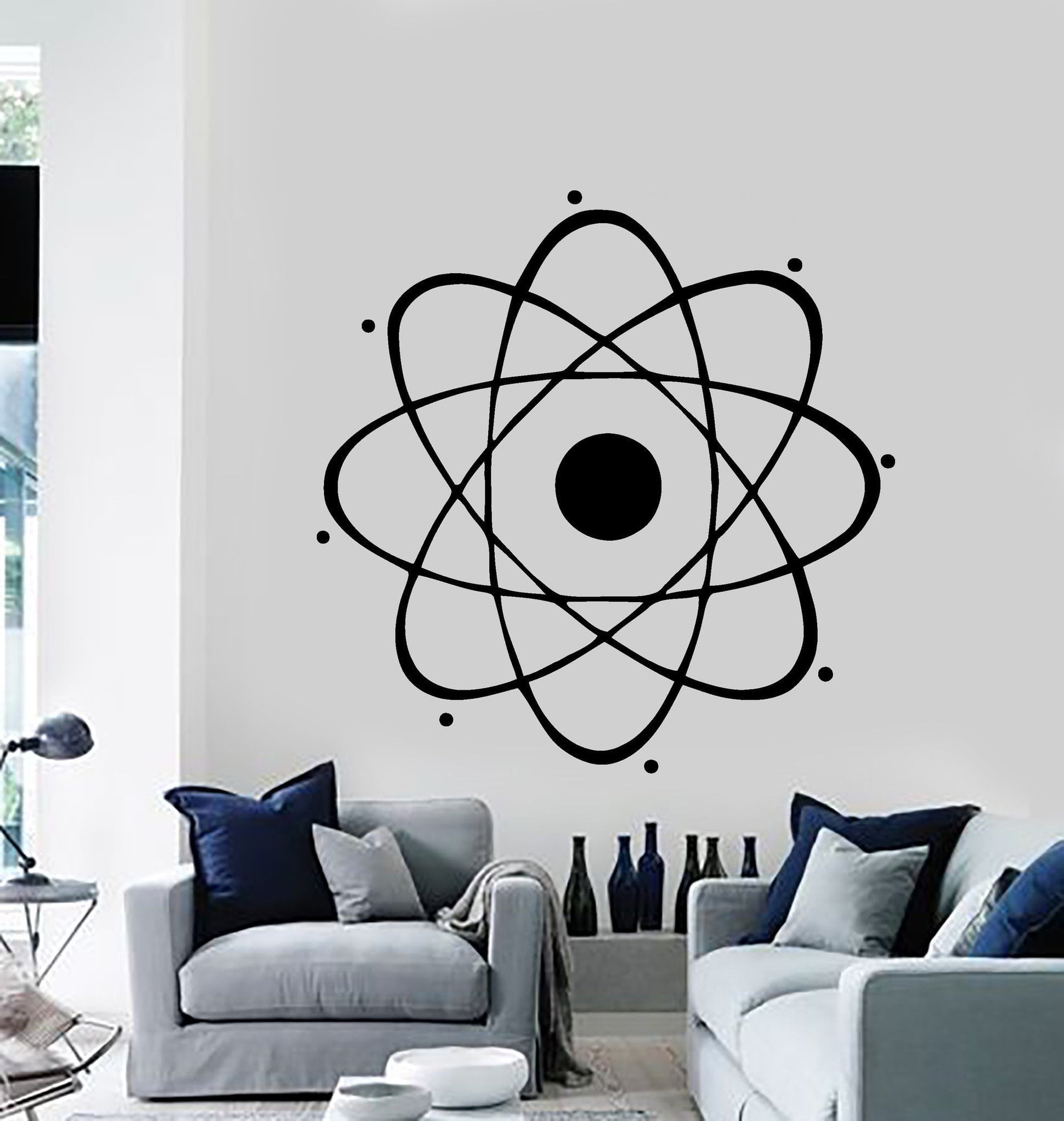 Atom Large Decal Nuclear Science Chemistry Physics Wall Vinyl Art Stic ...
