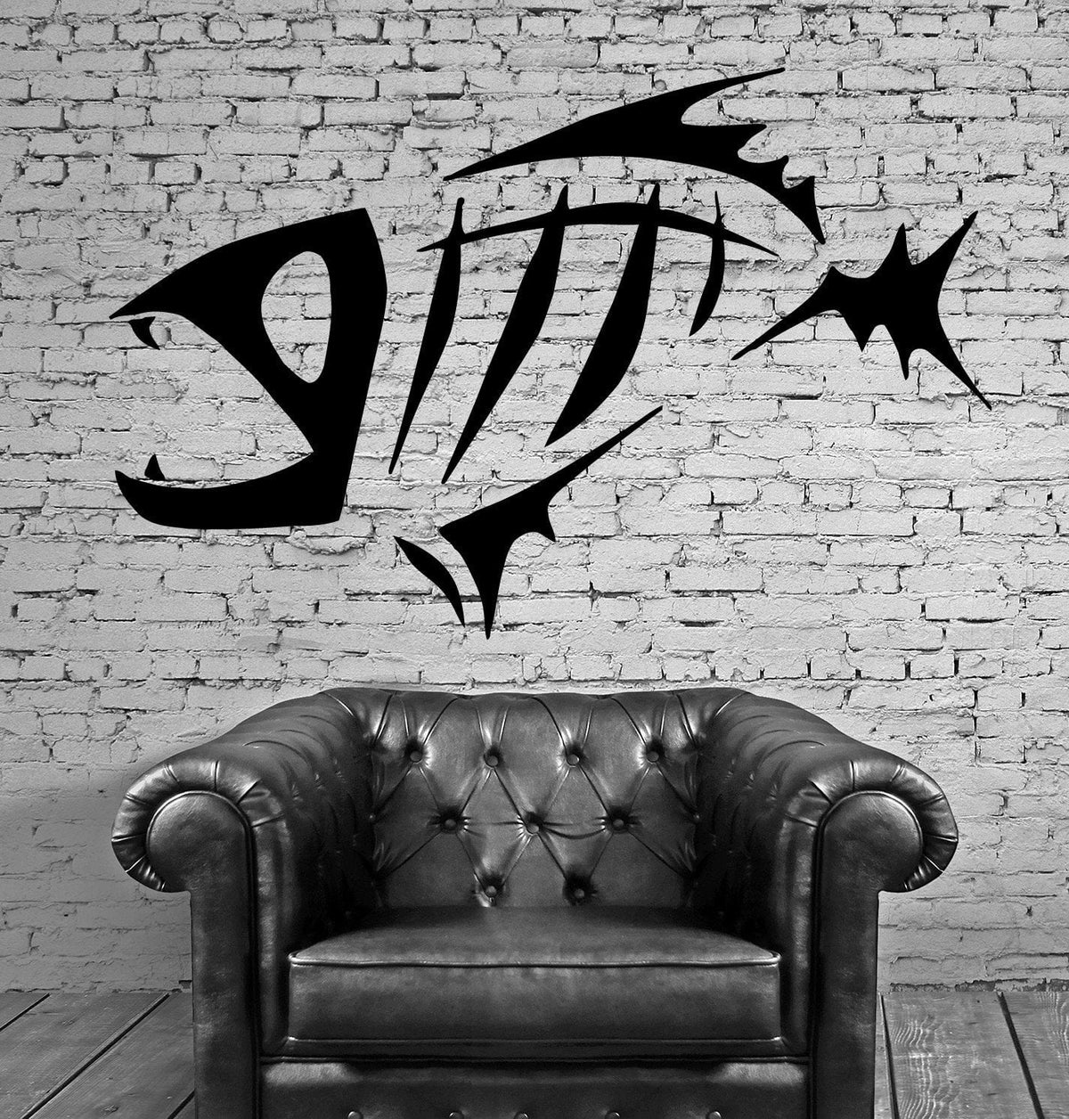 Wall Vinyl Art Sticker Fish Skeleton Ocean Sea Marine Decor Unique Gif ...
