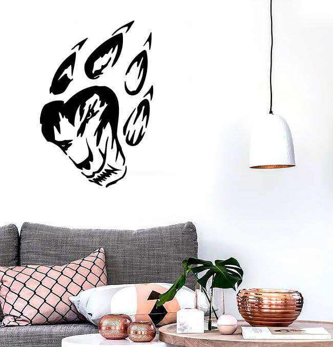 Wall Stickers Vinyl Decal Tiger Front Paw Print Asian Wood Scary Anima ...