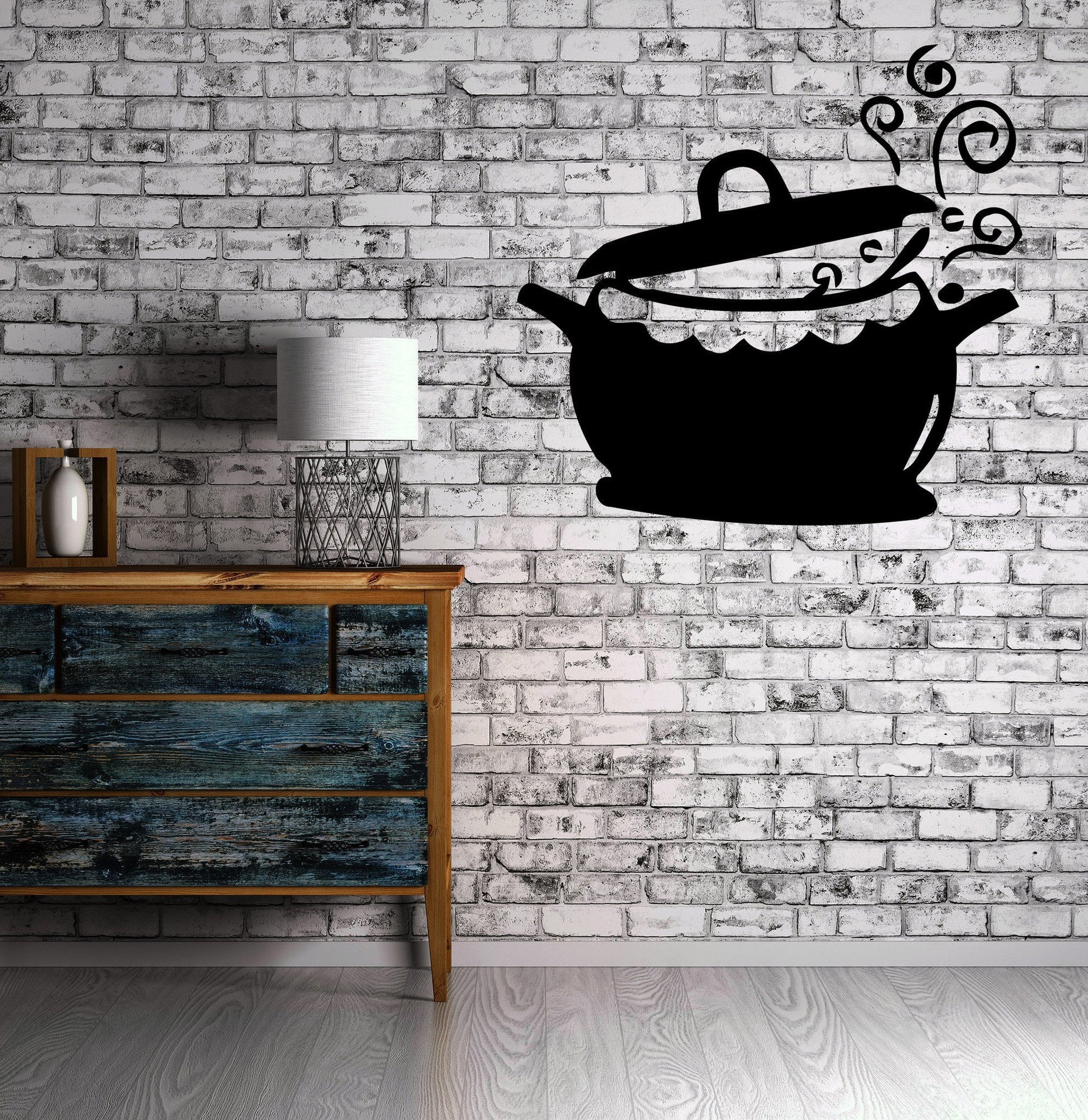 Wall Sticker Vinyl Decal Kitchen Pots and Fry Pans Cooking Kettle Cuis ...