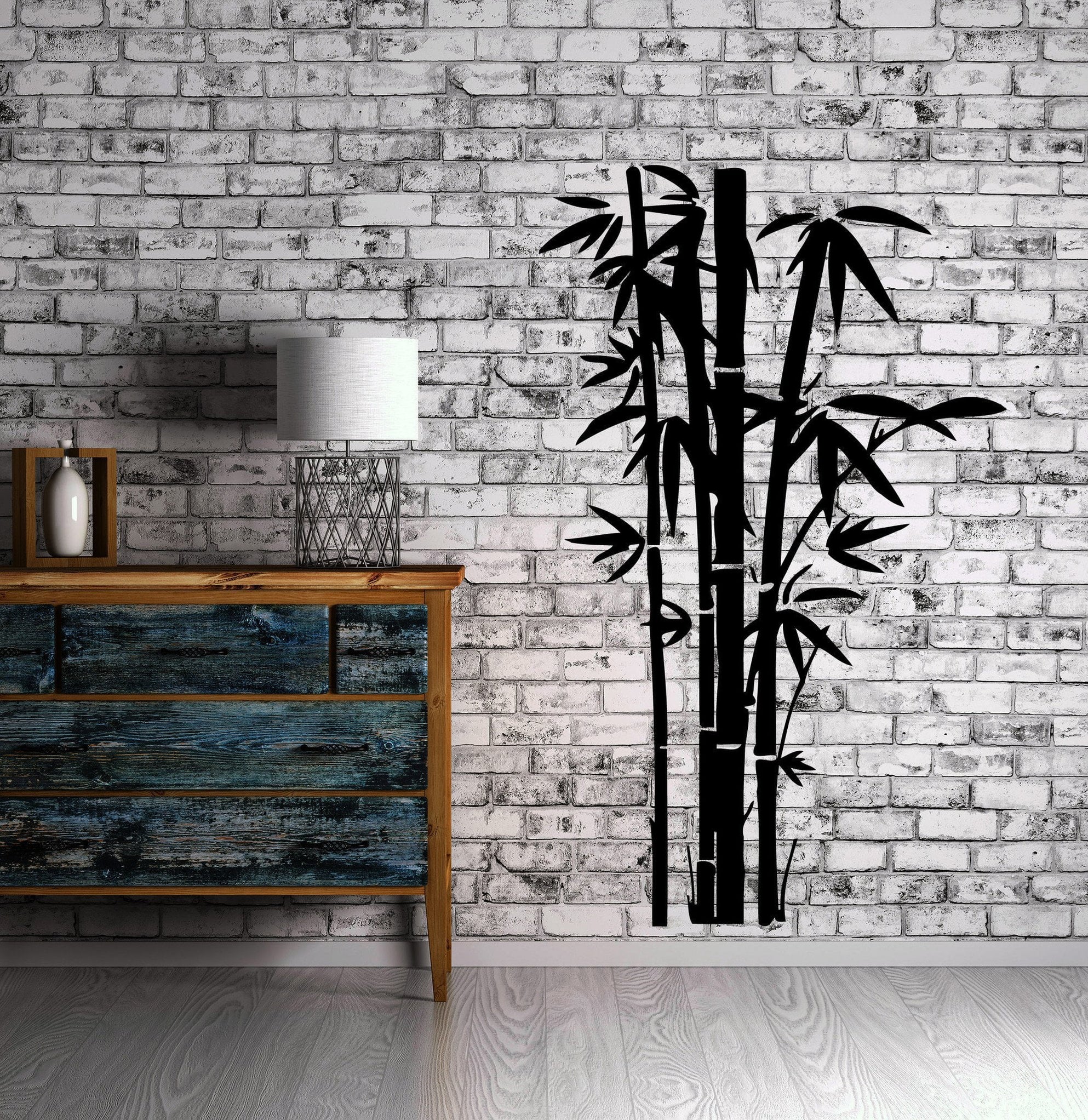 Vinyl Decal Lucky Bamboo Floral Tree Flower Design Wall Mural Sticker ...