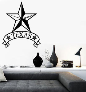 Wall Stickers Vinyl Decal Texas Lone Star Cowboy US Biggest State em37 ...