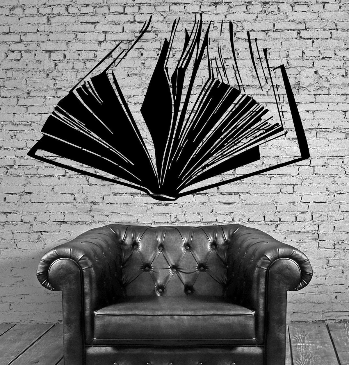 Open Book Literature Read Fiction Wall Decor Mural Vinyl Decal Art Sti ...