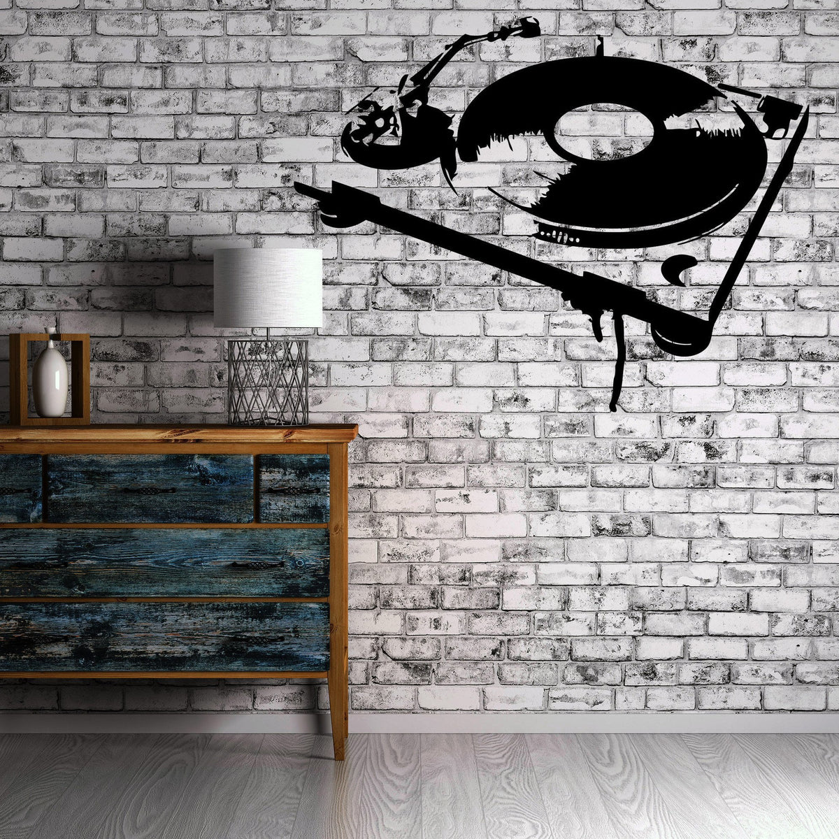 Stencil Turntable House Music DJ Wall Decor Mural Vinyl Decal Art Stic ...
