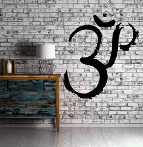 Wall Decal Fire Yoga Symbol Om Spiritual Sanskrit Decor Vinyl Art Stic ...