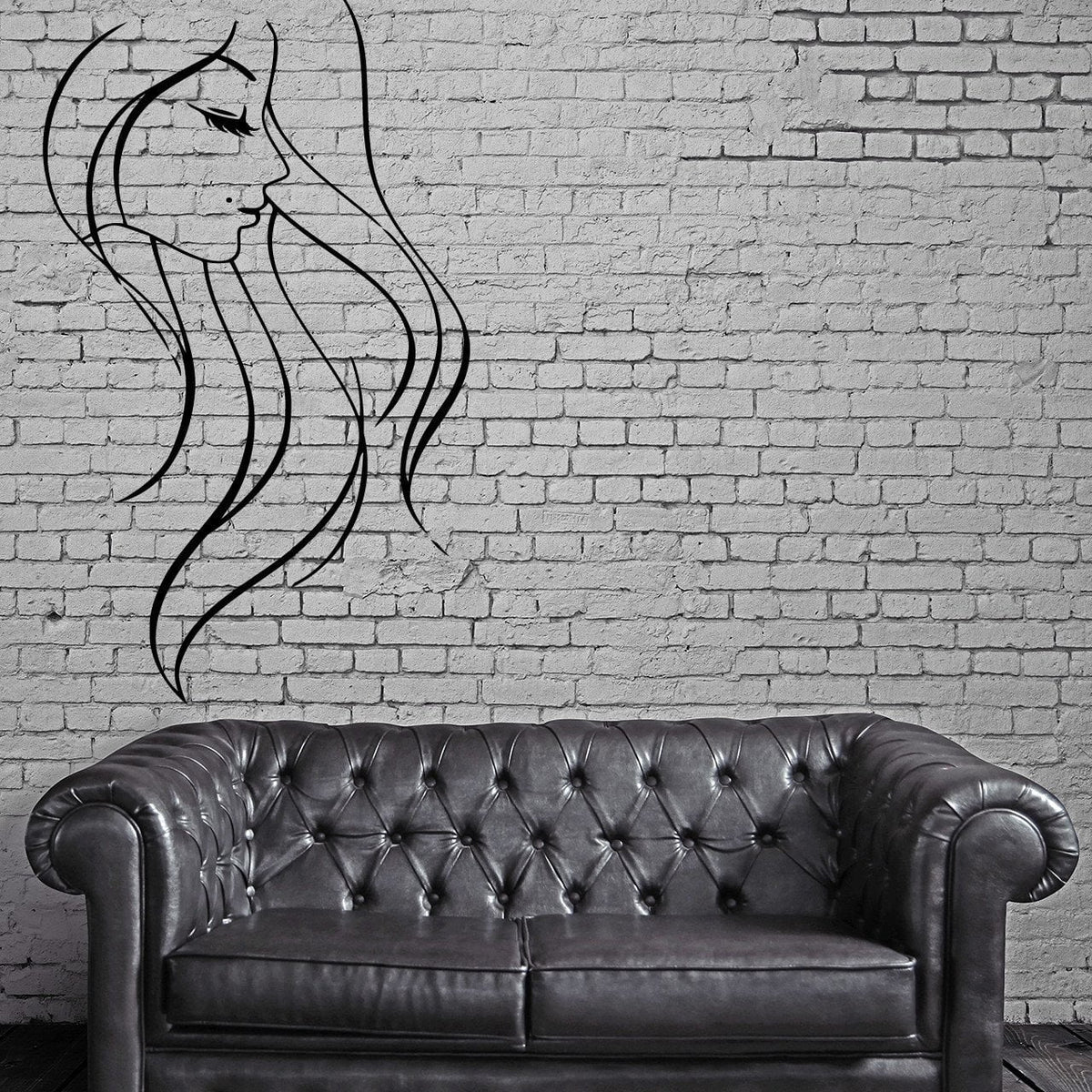 Sexy Young Girl Profile Portrait Wall Decor Mural Vinyl Decal Art Stic ...