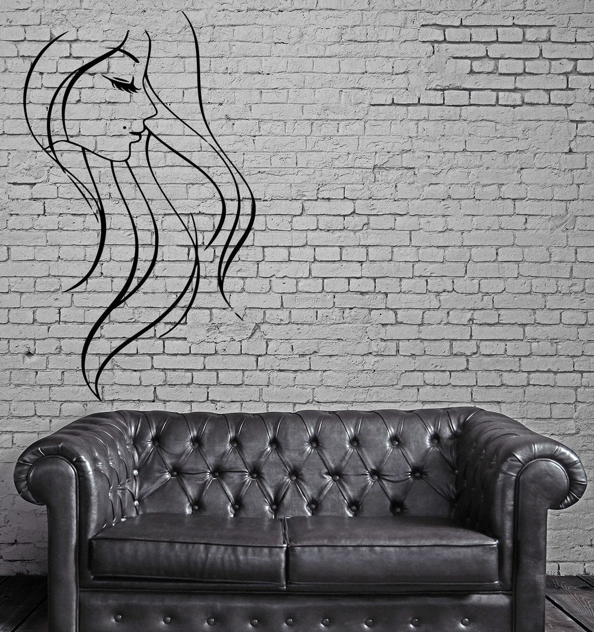 Sexy Young Girl Profile Portrait Wall Decor Mural Vinyl Decal Art Stic ...