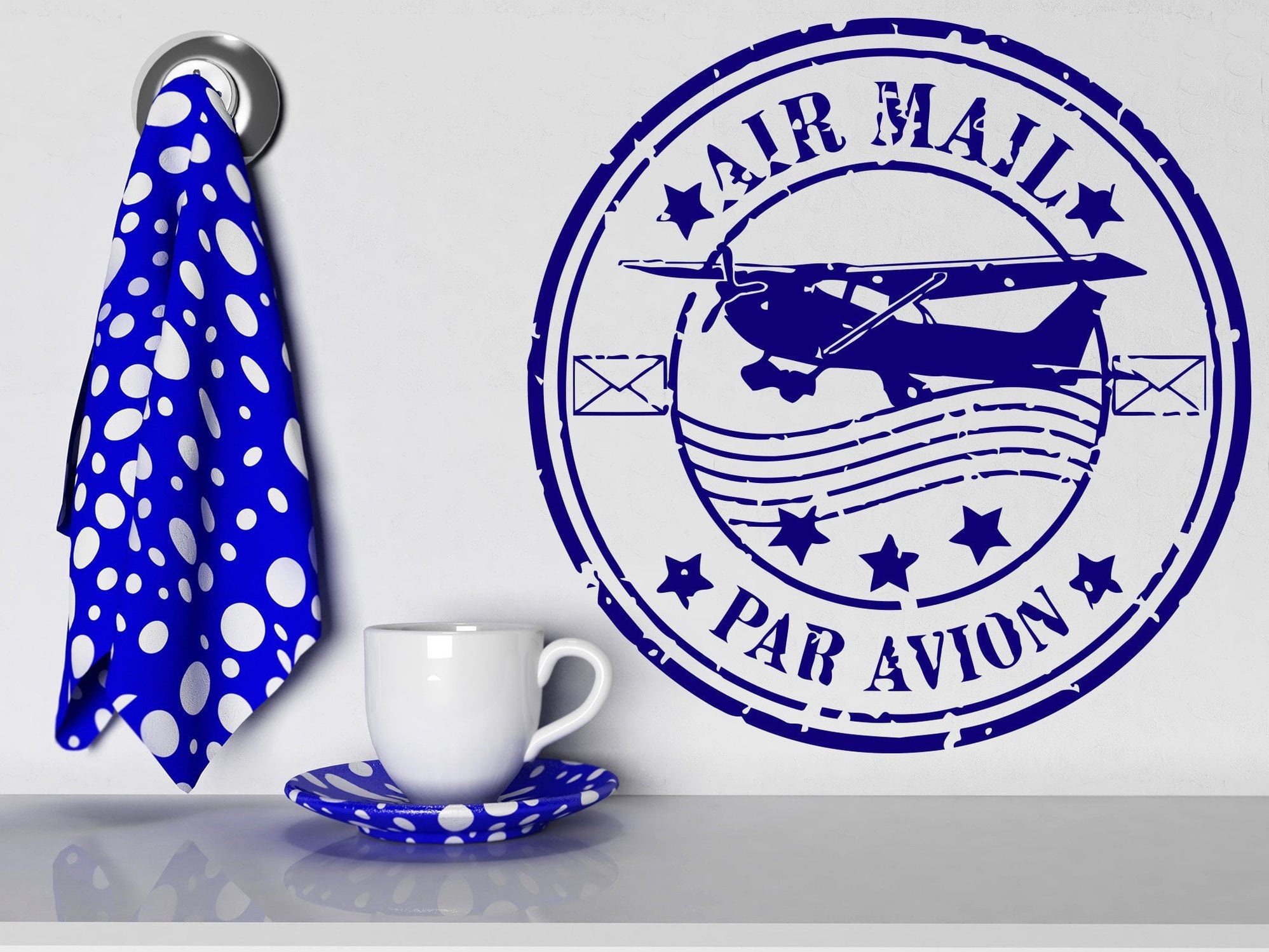 Vinyl Decal Par Avion Airmail French Paris Grunge Style Rubber Post St ...
