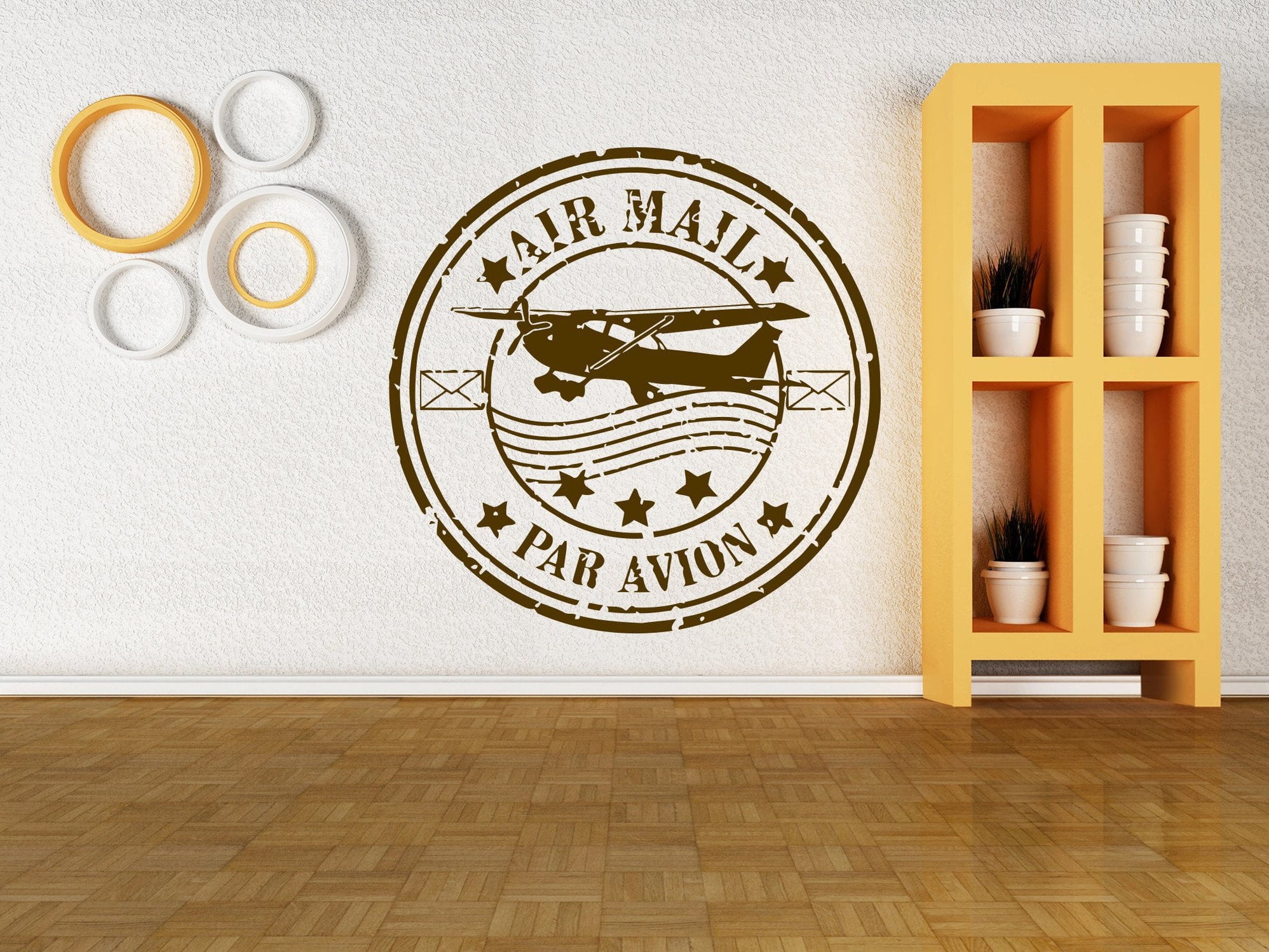 Vinyl Decal Par Avion Airmail French Paris Grunge Style Rubber Post St ...