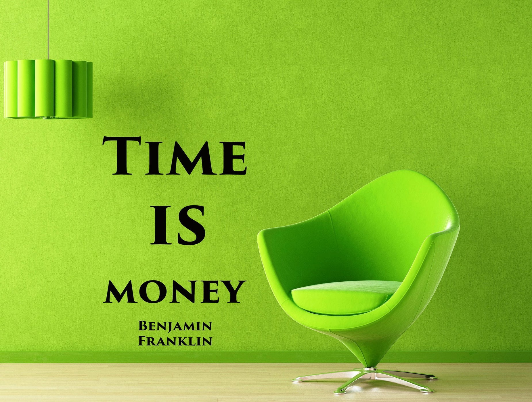 Vinyl Decal The Most Famous Quote Time is Money Benjamin Franklin Wall ...