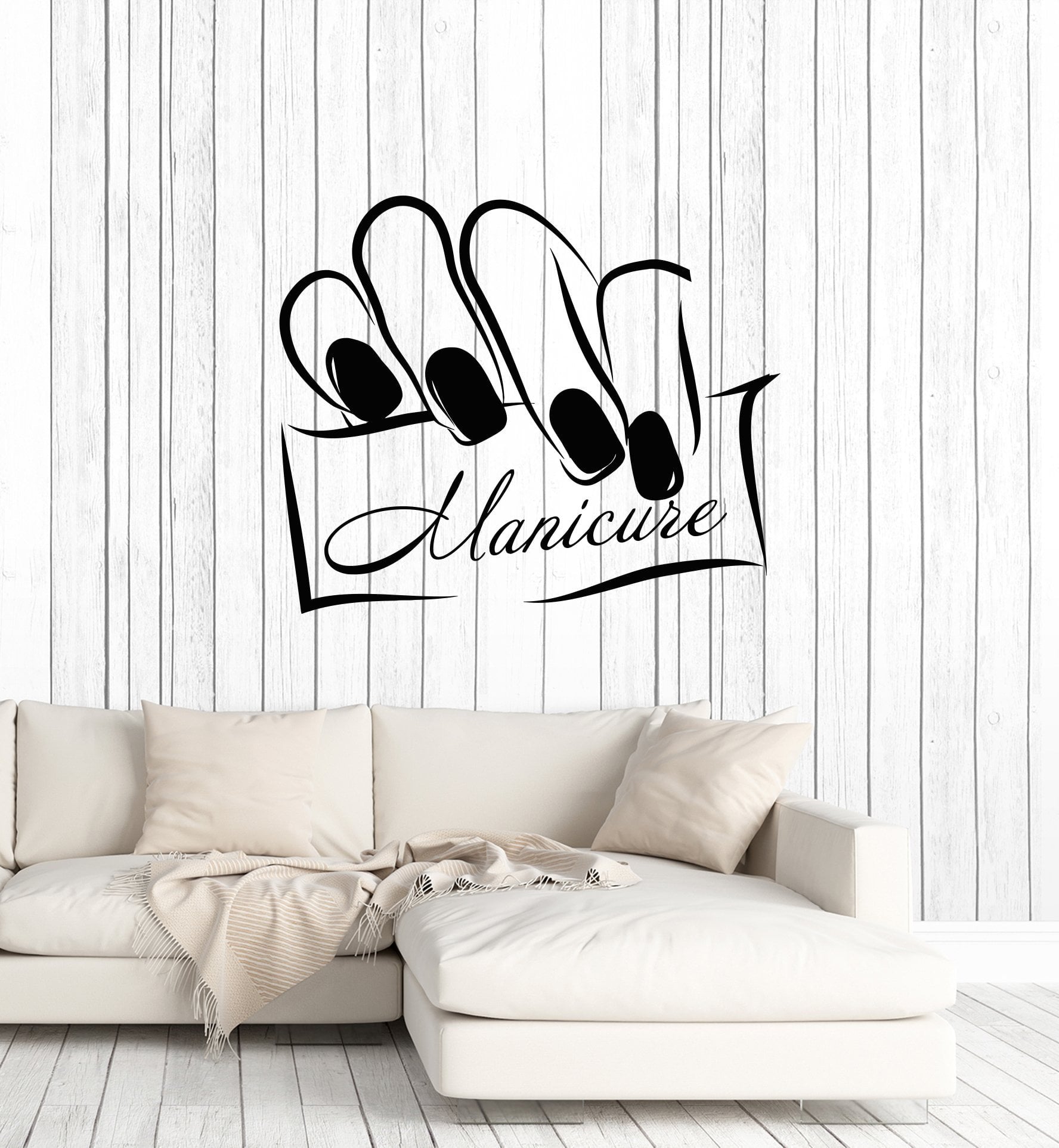 Vinyl Wall Decal Manicure Salon Nails Beauty Center Interior Decor Sti ...