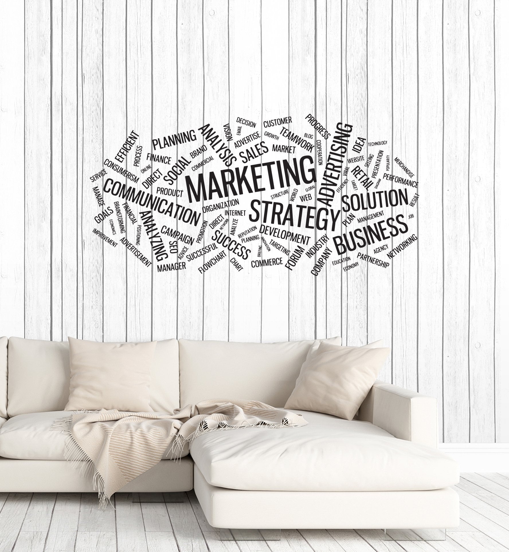 Vinyl Wall Decal Marketing Business Words Office Space Interior Art St ...