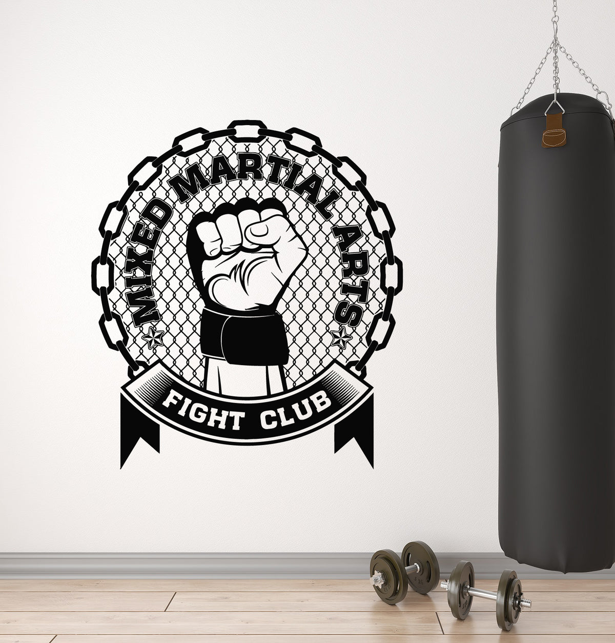 Vinyl Wall Decal MMA Fight Club Gym Mixed Martial Arts Stickers Mural ...