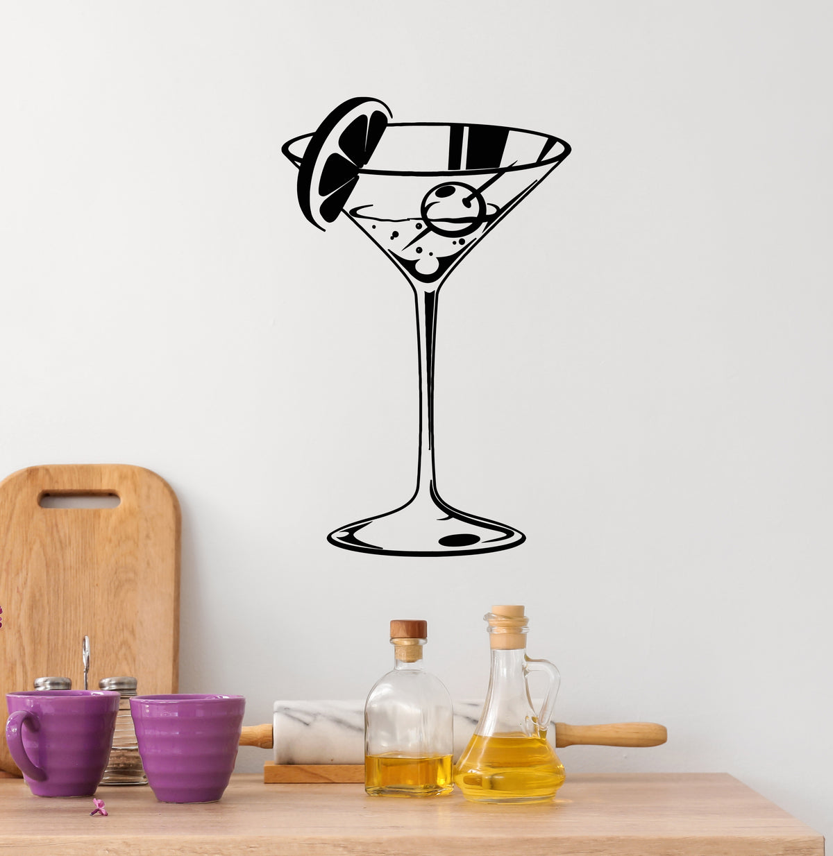 Vinyl Wall Decal Bar Cocktail Martini Drink Beach Bar Alcohol Stickers ...