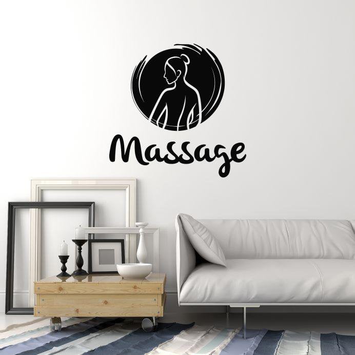 Vinyl Wall Decal Massage Word Room Spa Salon Relaxing Woman Interior A ...