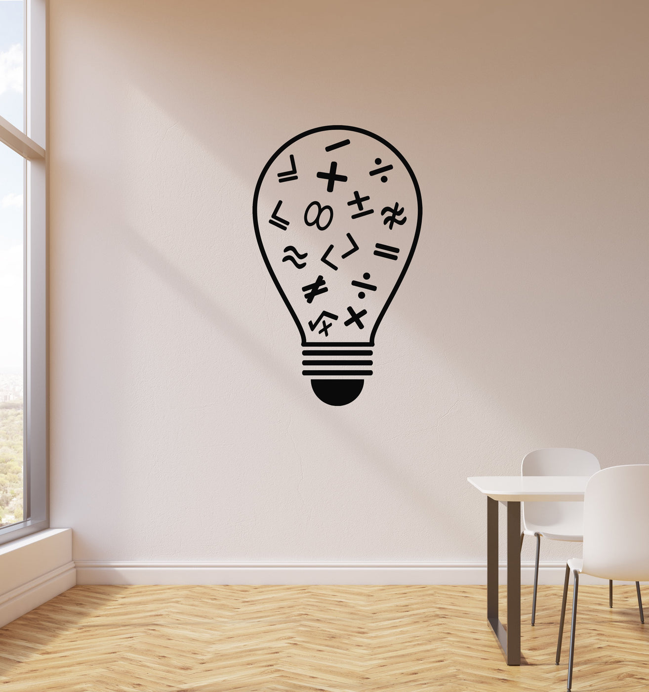 Vinyl Wall Decal Math Lightbulb Primary School Class Decor Interior St ...