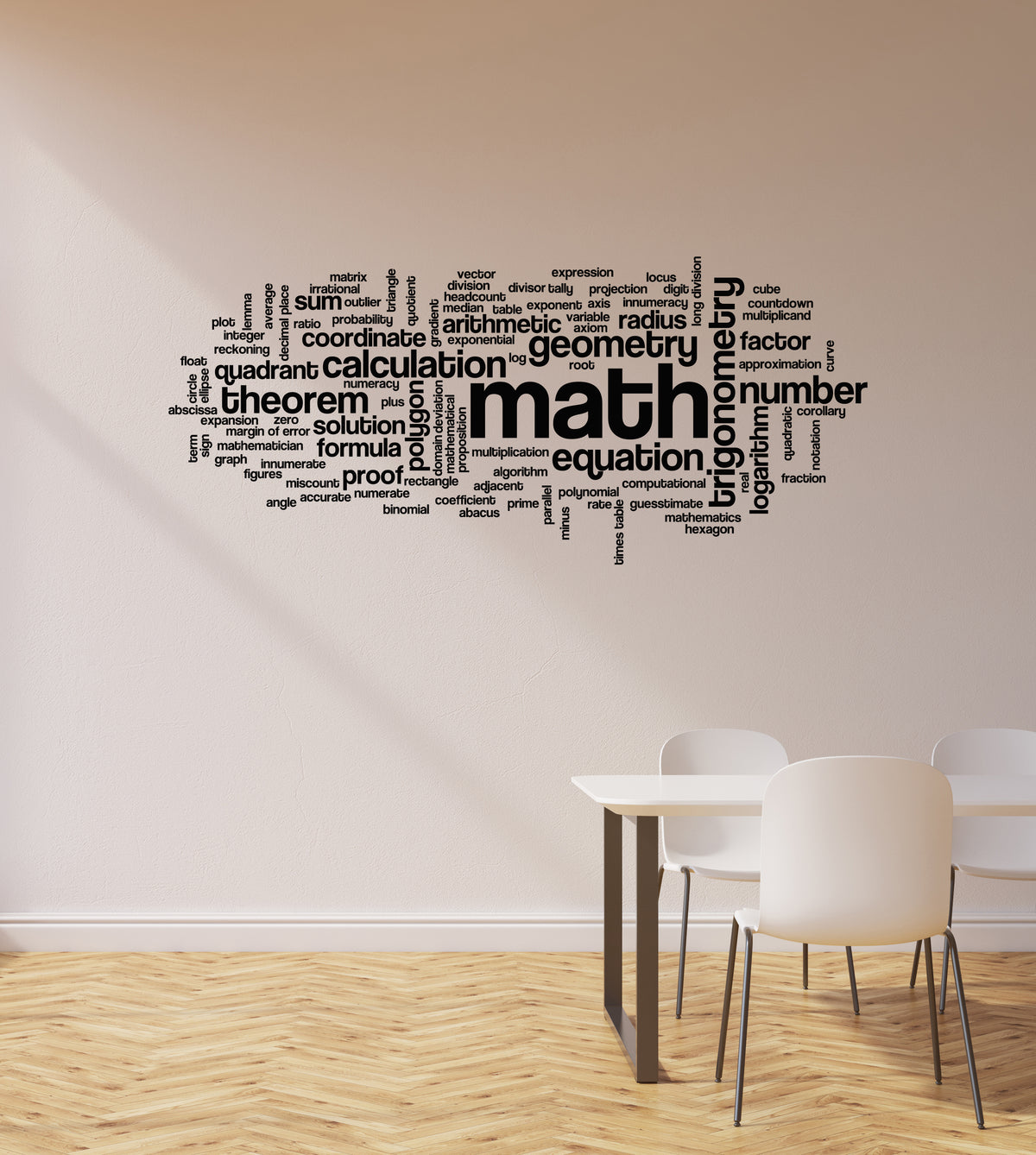 Vinyl Wall Decal Math Words Cloud School Classroom Mathematics Sticker ...