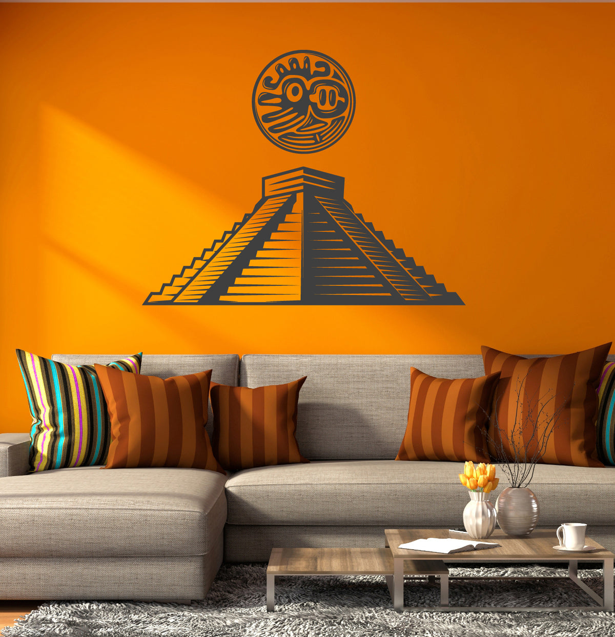 Mayan Pyramid Vinyl Wall Decal Ancient Seal Stickers Mural (k183 ...