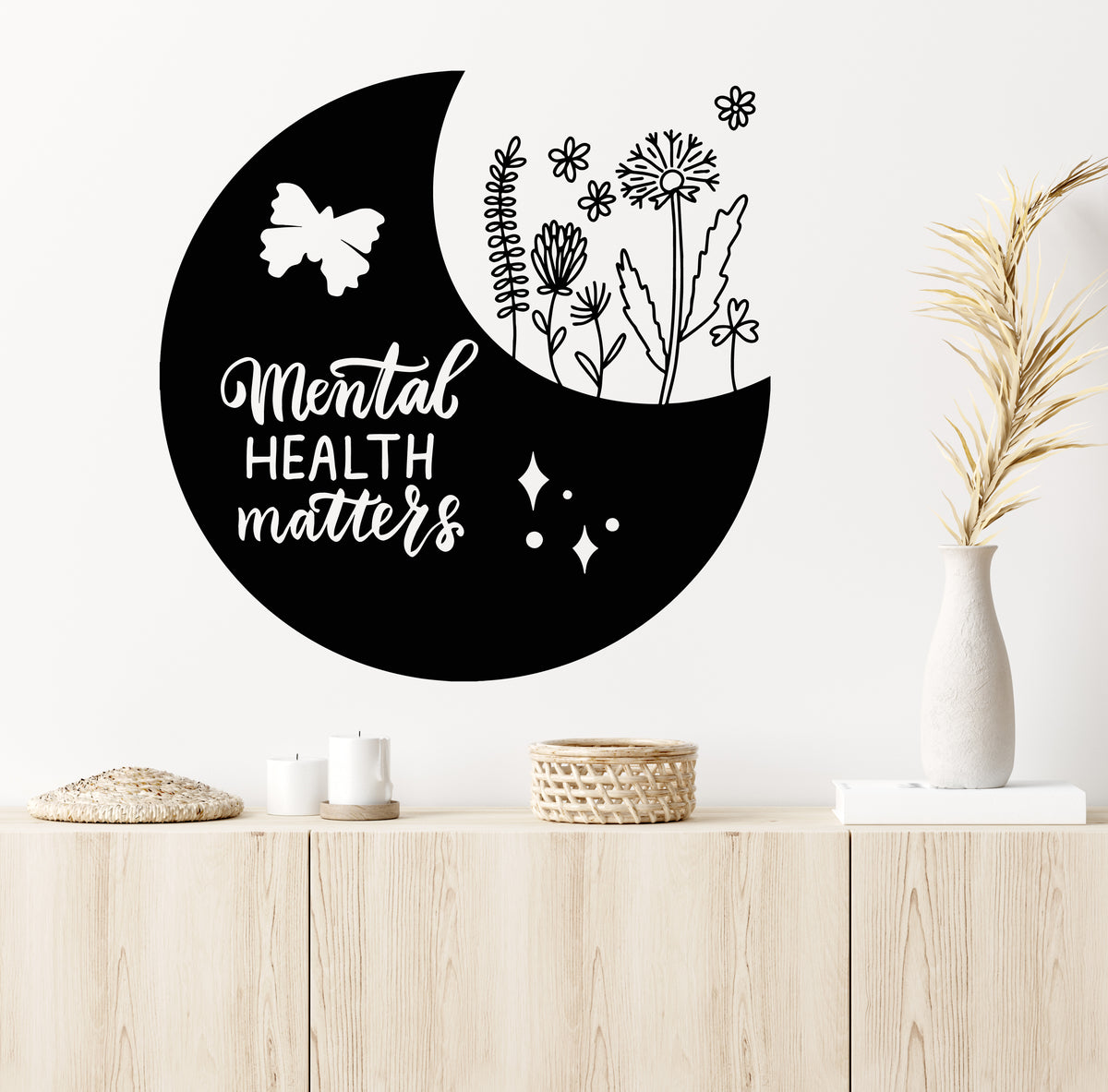 Vinyl Wall Decal Mental Health Matters Psyche Quote Clinic Interior St ...
