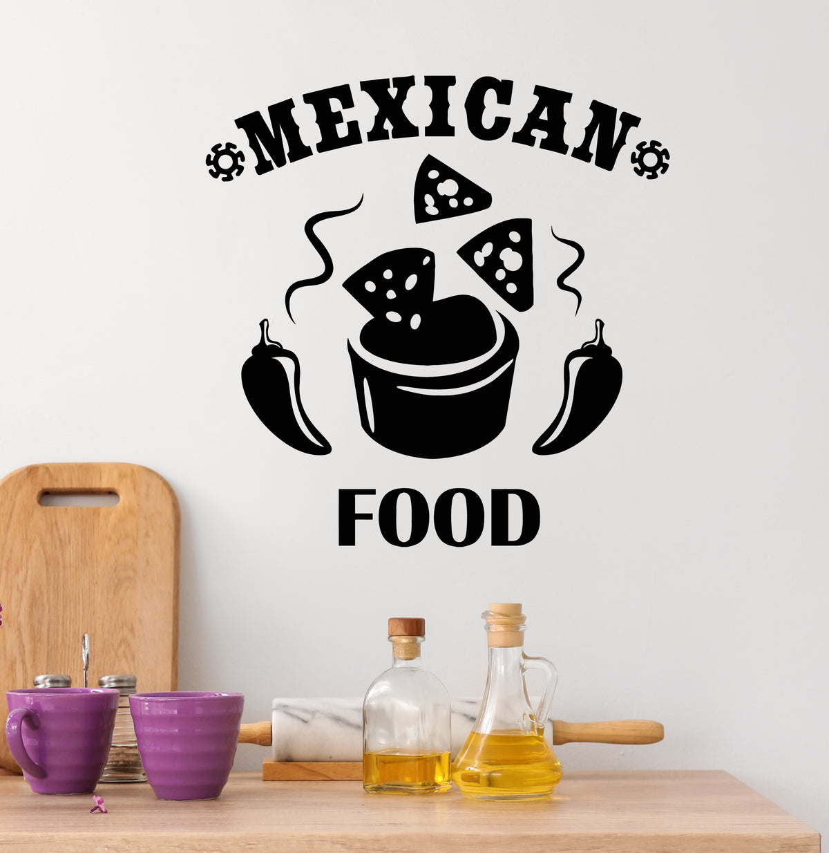 Vinyl Wall Decal Mexican Cuisine Taco Spicy Fast Food Cafe Stickers Mu ...