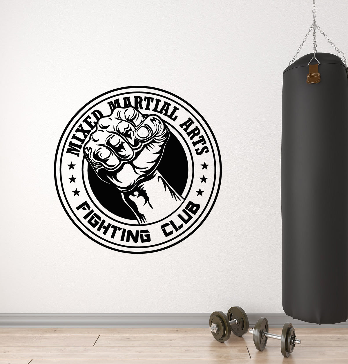 Vinyl Wall Decal Mixed MMA Fighters Club Martial Arts Interior Sticker ...