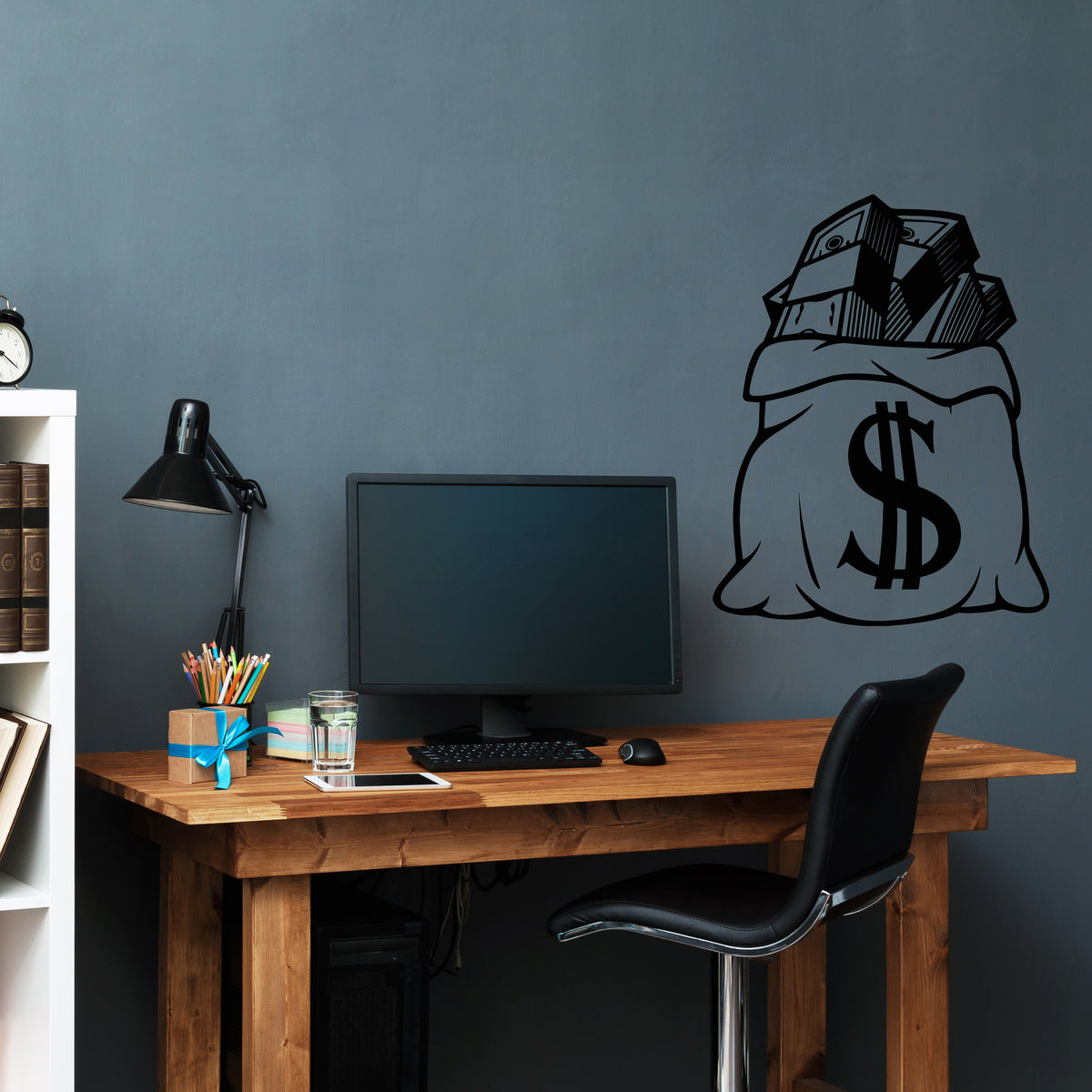Vinyl Wall Decal Billion Dollar Money Bag Banking House Decor Stickers ...