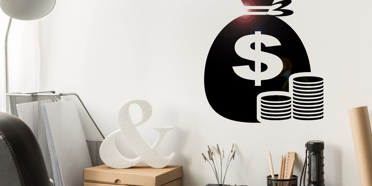 Vinyl Wall Decal Coins Money Bag Dollar Stickers Mural Unique Gift (ig ...