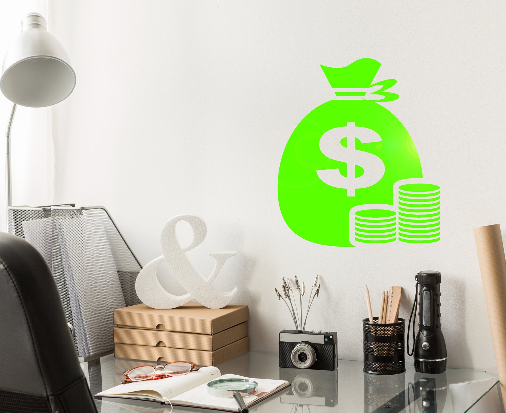 Vinyl Wall Decal Coins Money Bag Dollar Stickers Mural Unique Gift (ig ...